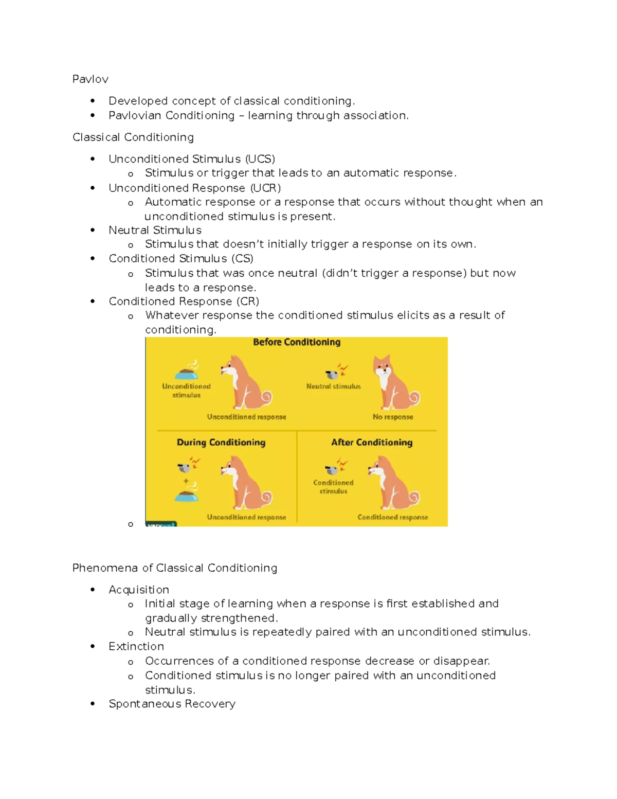 Ivan Pavlov: Classical Conditioning - Pavlov Developed concept of classical conditioning. - Studocu
