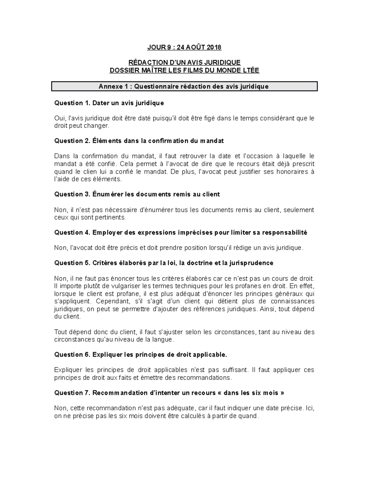 Rédaction - Jour 9 (exemple 1) - JOUR 9 : 24 AOÛT 2018 RÉDACTION D’UN ...