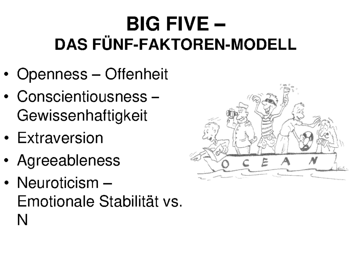Folien 262+ - BIG FIVE – DAS FÜNF-FAKTOREN-MODELL Openness – Offenheit ...