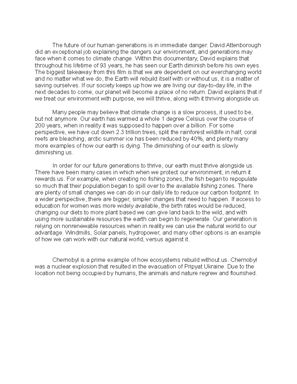 Climate change essay - The future of our human generations is in ...