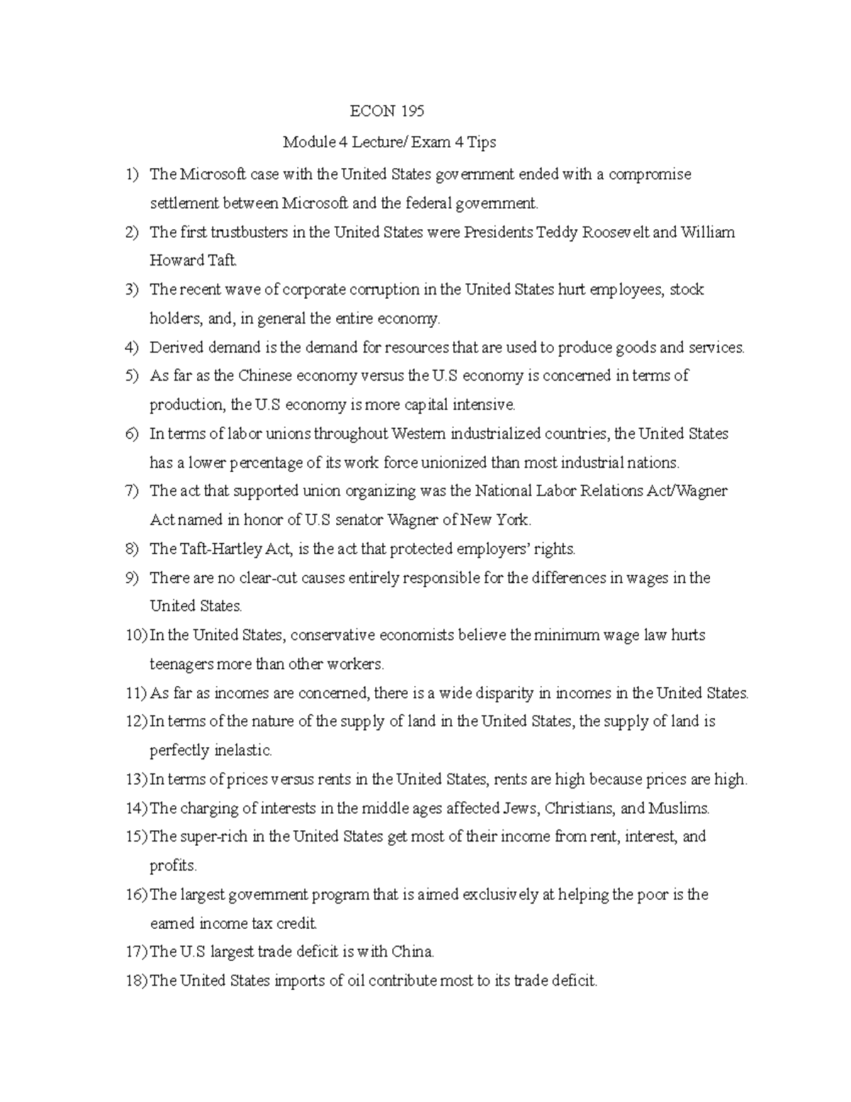 ECON 195 Module 4 Lecture. Exam 4 tips - ECON 195 Module 4 Lecture ...