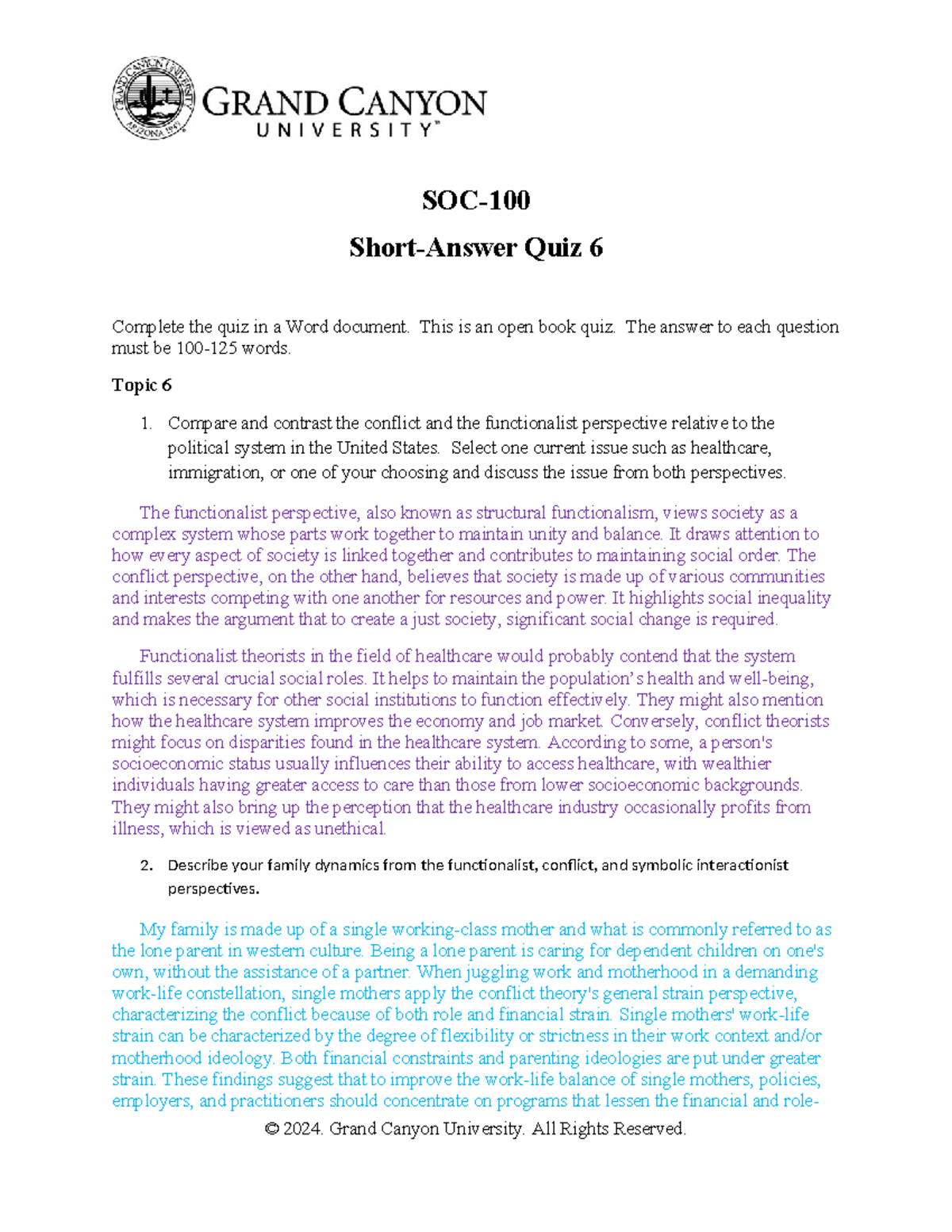 SOC-100.Short-Answer Quiz 6 1-8-18 T6 - SOC- Short-Answer Quiz 6 Complete the quiz in a Word ...