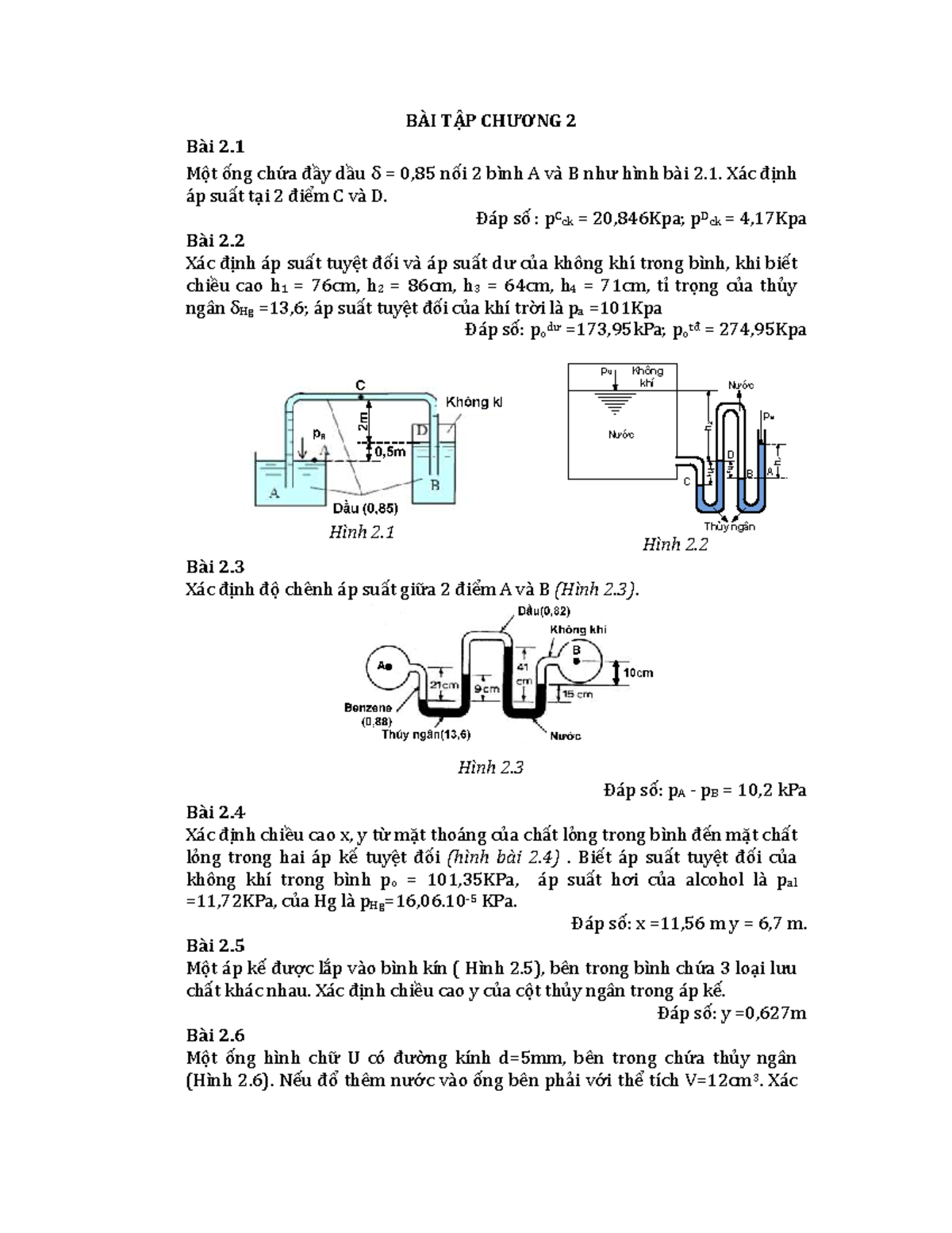 Bai tap chuong 2 - àaf - BÀI TẬP CHƯƠNG 2 Bài 2. Một ong chứ a đay dau ...