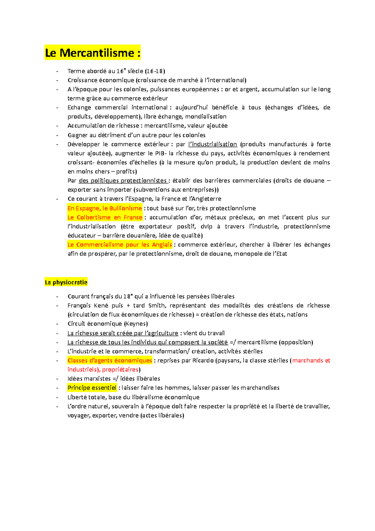 Bases de l'économie - Le Mercantilisme : Terme abordé au 16e siècle (16 ...