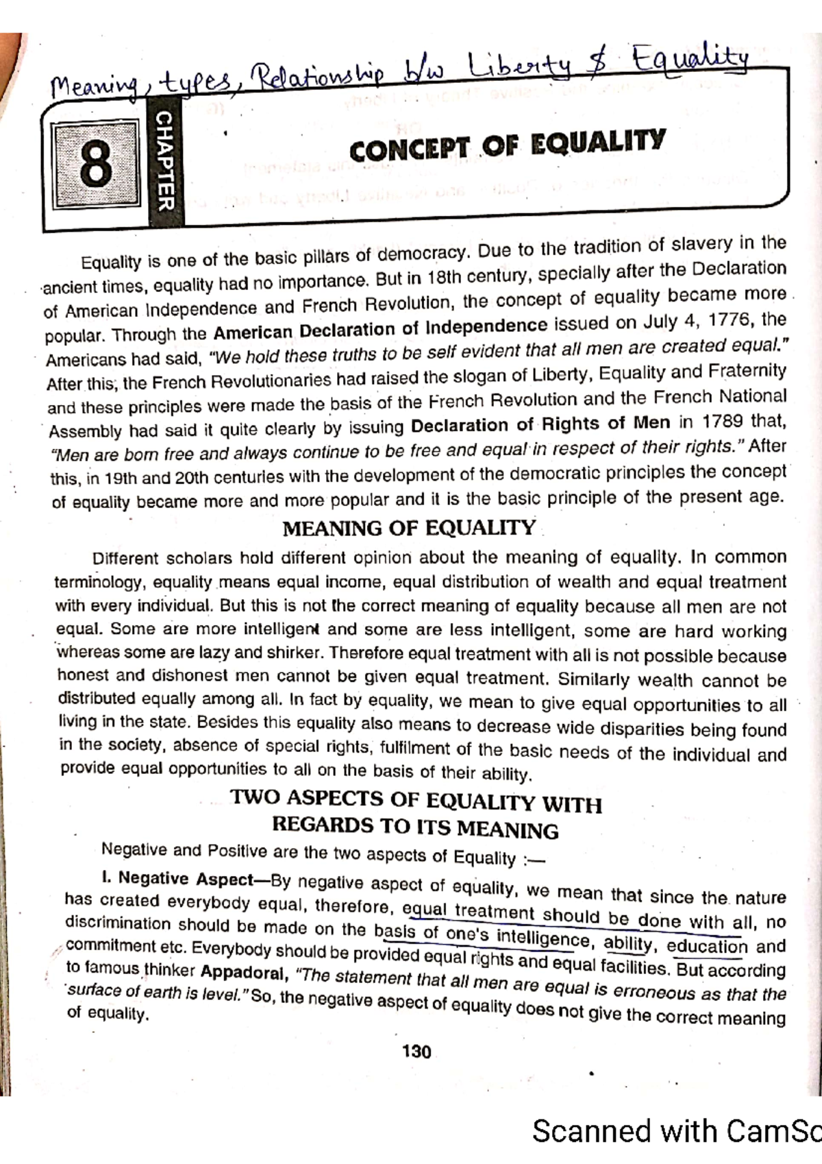 Equality(meaning, dimensions and relationship between Liberty and ...