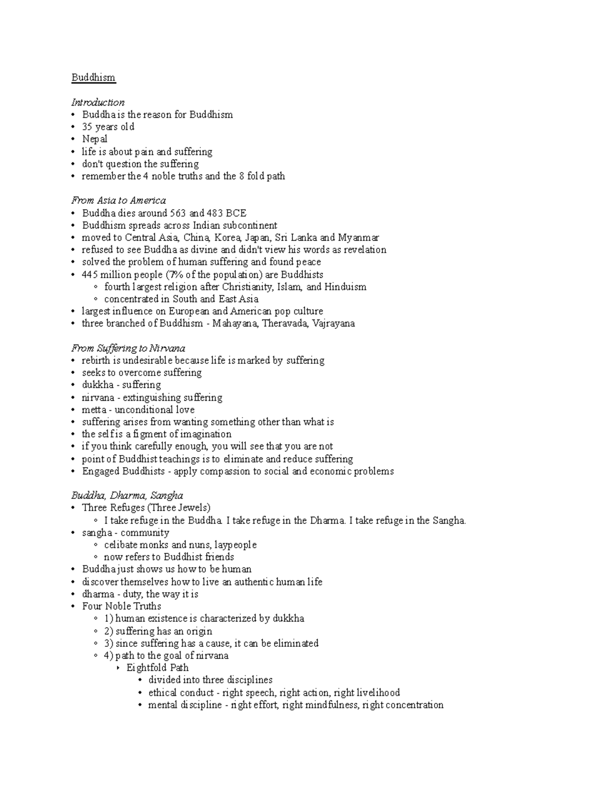 Buddhism - Summary World Religions - Buddhism Introduction Buddha is ...
