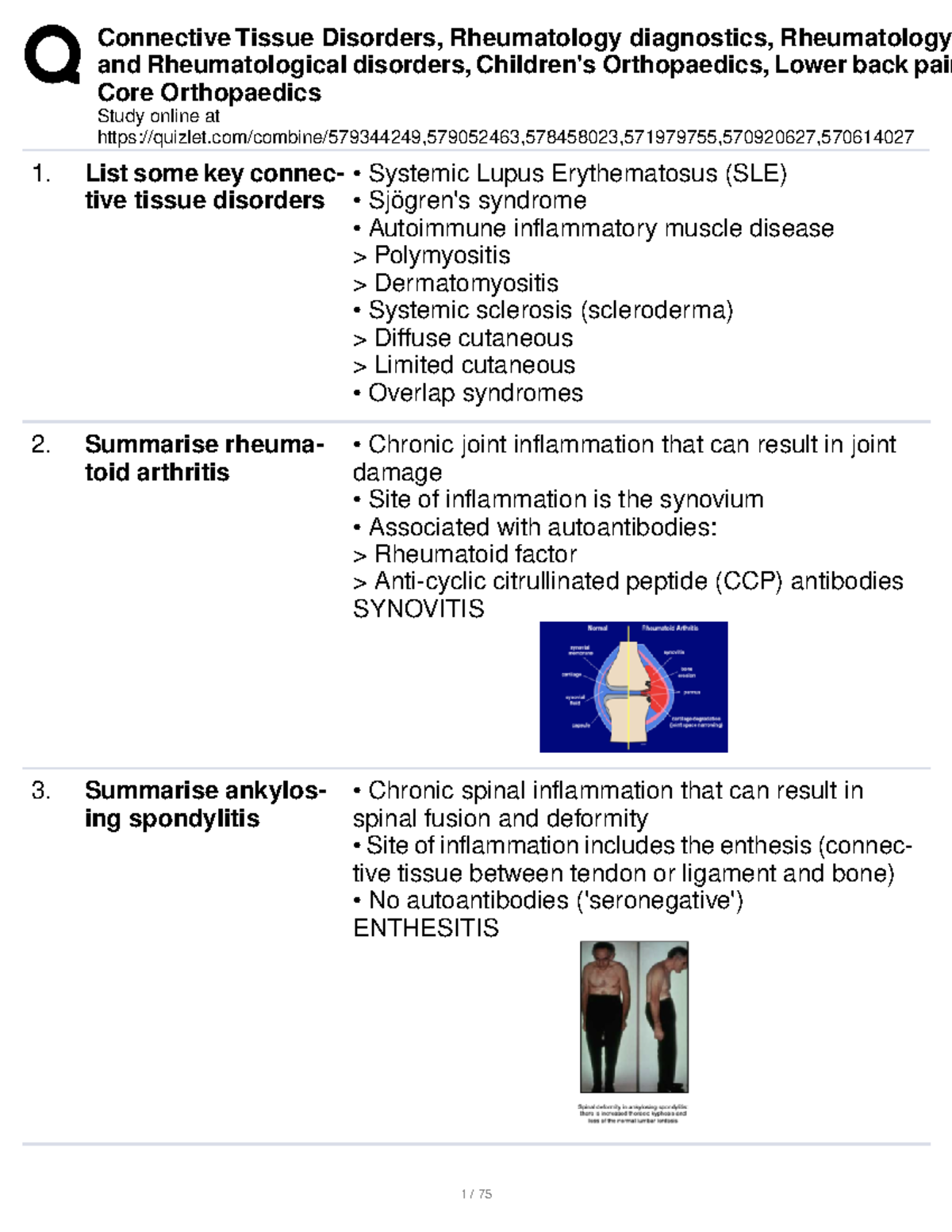 Year 2 Rheumatology - Practice questions in the style of flash cards on ...
