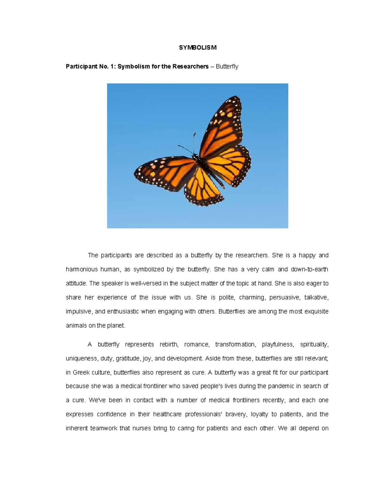Group-3-Symbolism Participant-1 - SYMBOLISM Participant No. 1 ...