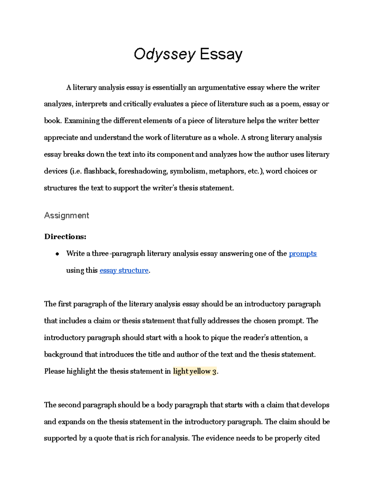 Odyssey Essay - Mission College Eng - Odyssey Essay A literary analysis ...