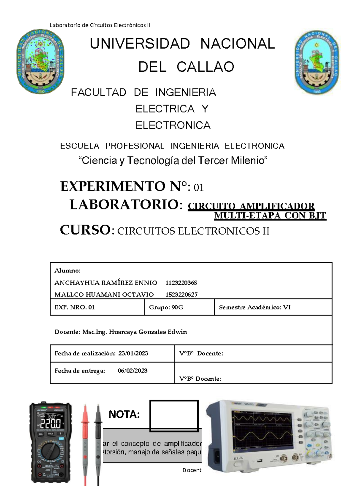 LAB.01- Circuitos Electronicos -II-UNAC - UNIVERSIDAD NACIONAL DEL ...
