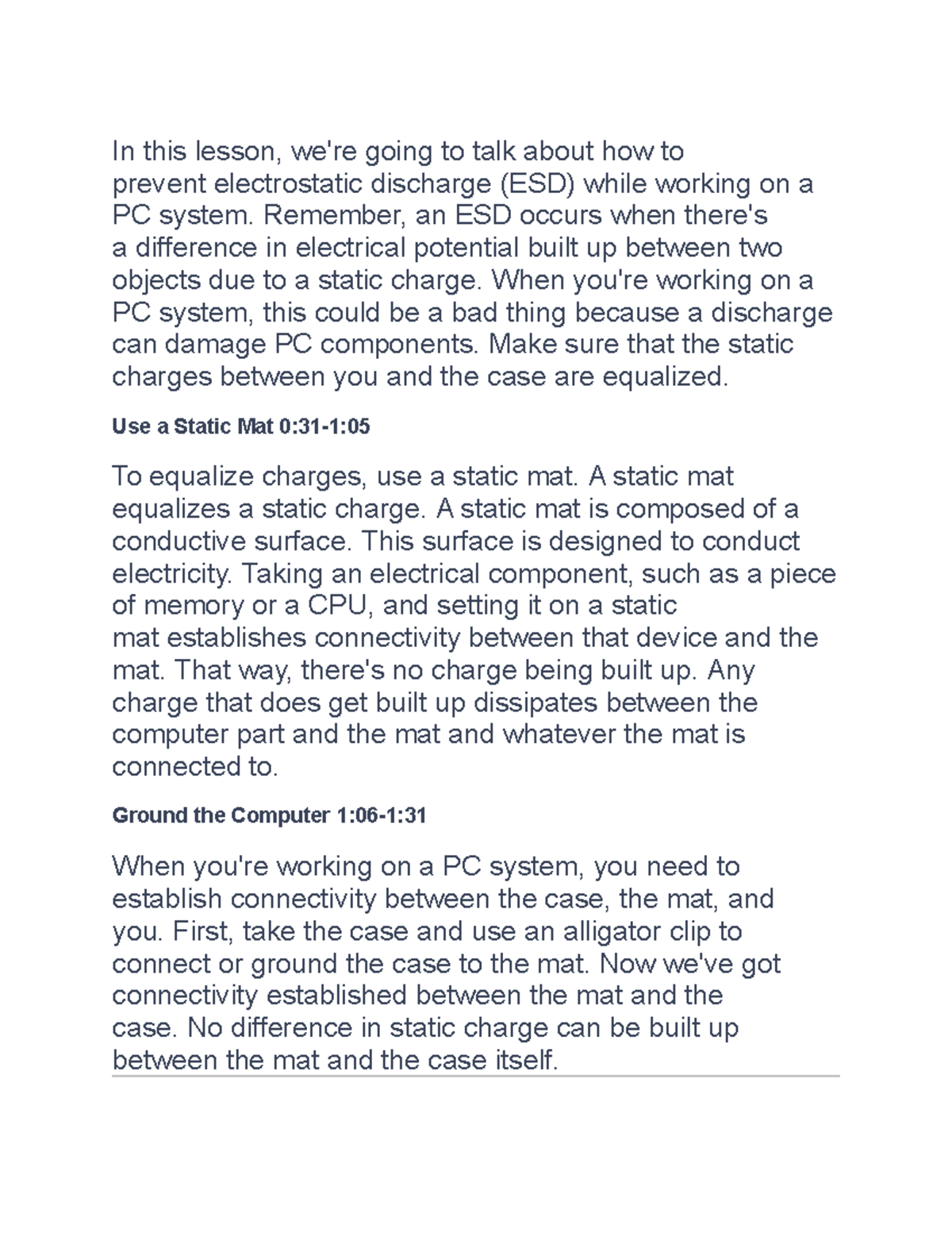 2.1.4 ESD Protection - help - In this lesson, we're going to talk about ...