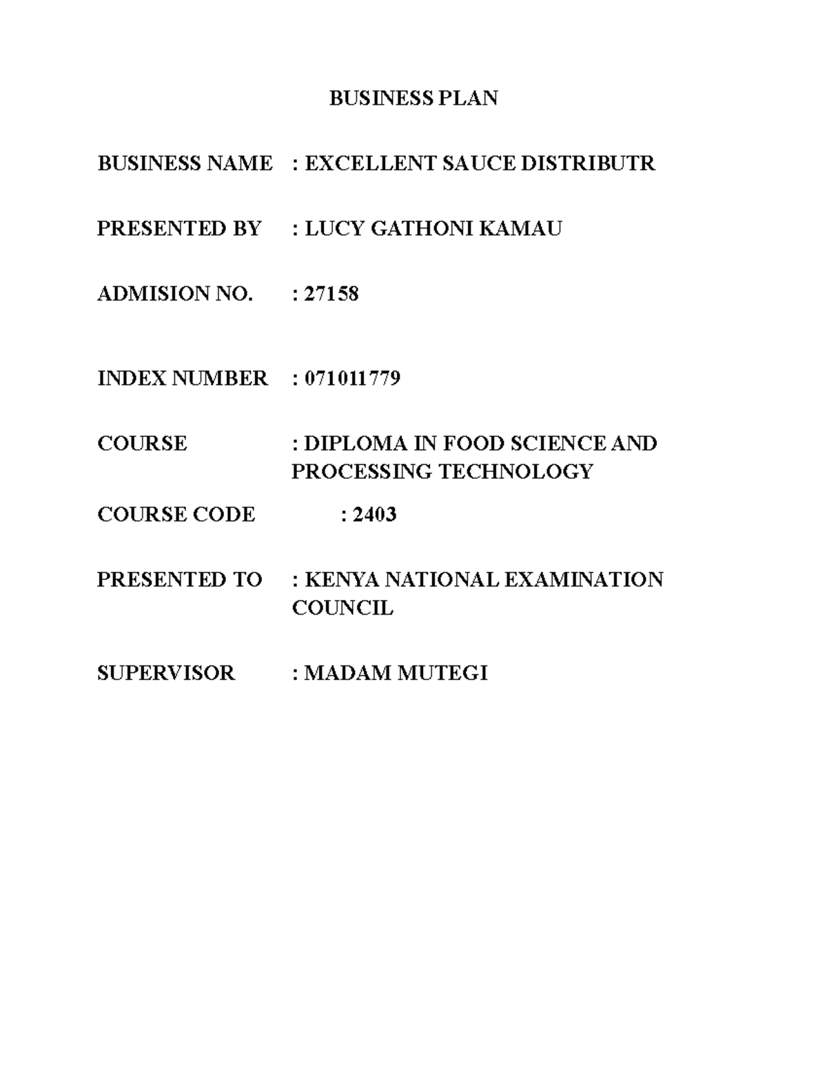 071011779 bs plan w - information science business plans - BUSINESS ...
