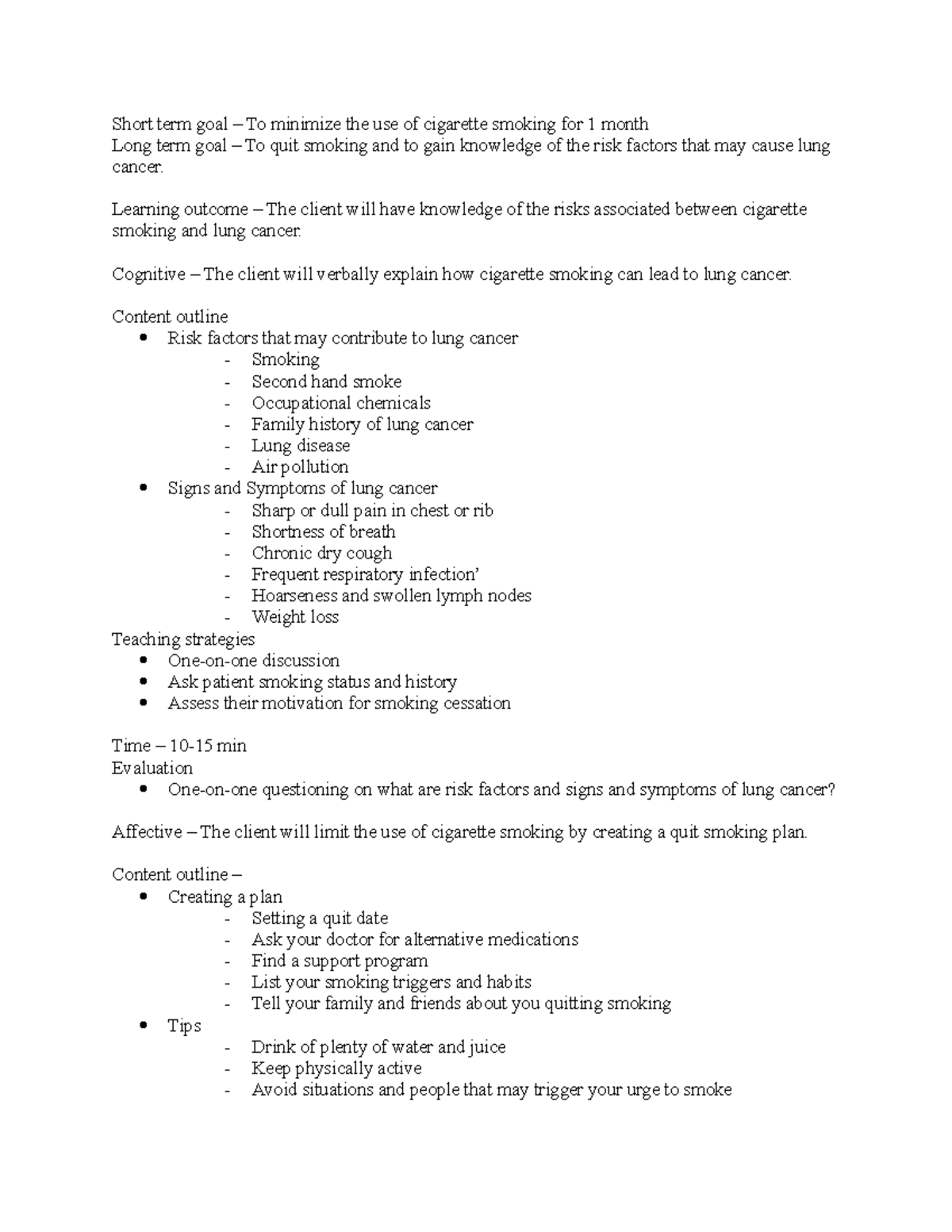 Client Teaching Plan Lecture Noteslecture Noteslecture Noteslecture Noteslecture Noteslecture