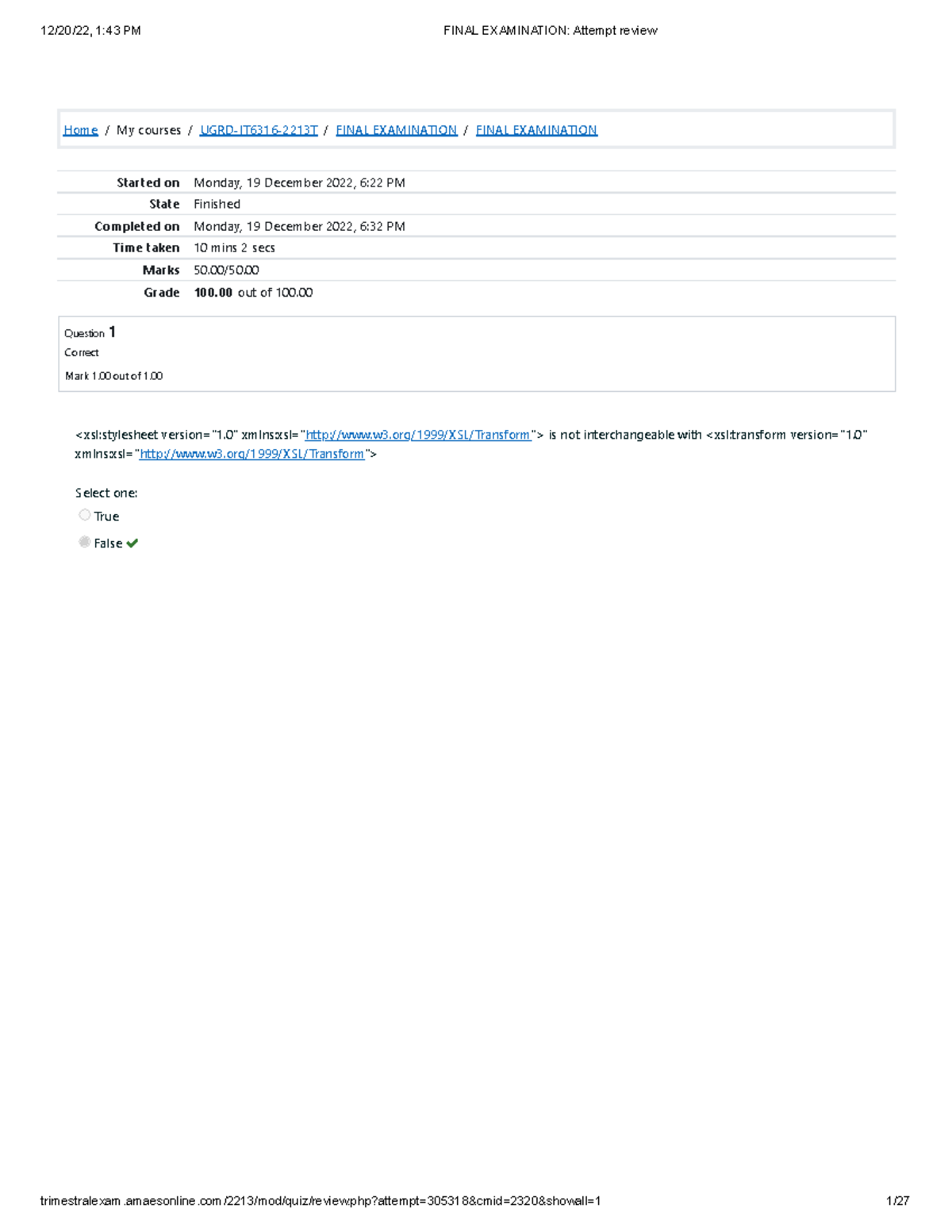 Xml Based Web Applications Final Home My Courses Ugrd It6316 2213t Final Examination