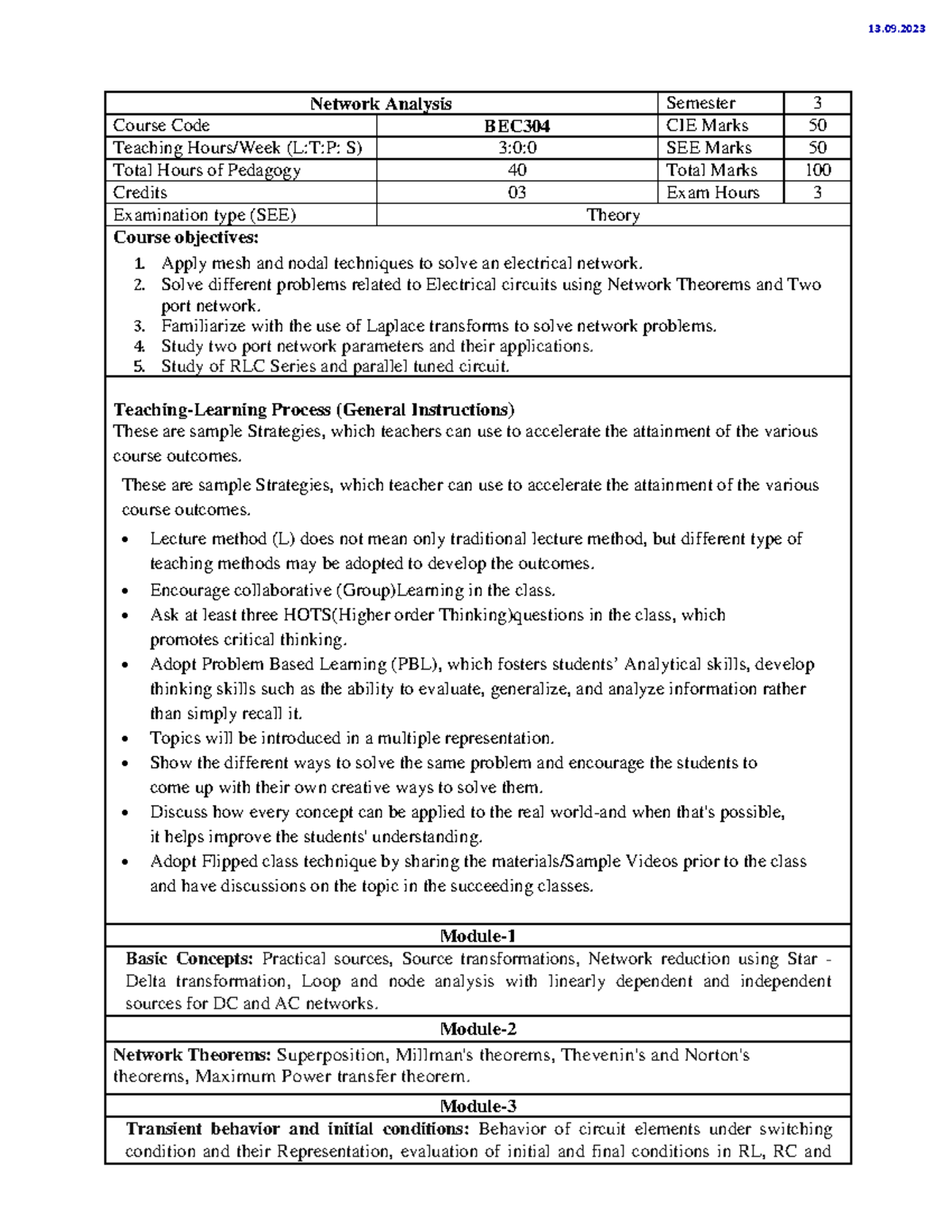 NA syllabus - Summary Network analysis - Network Analysis Semester 3 ...