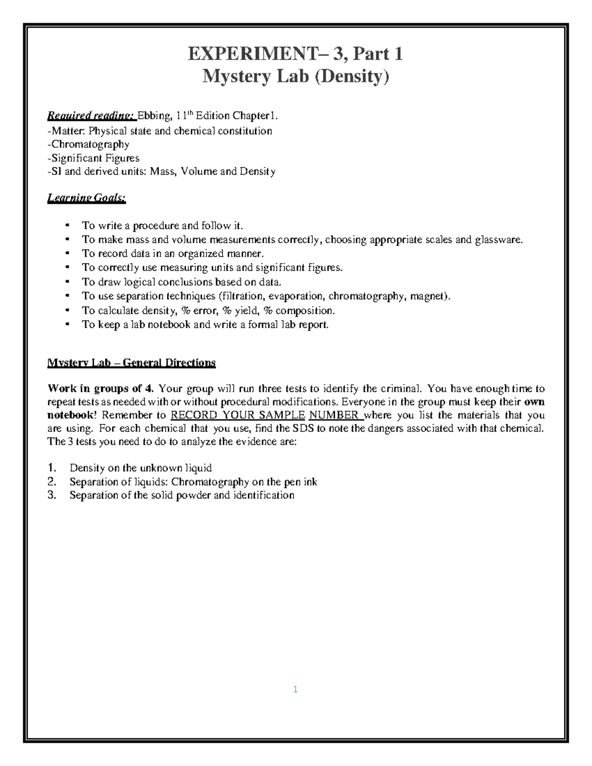 Density Lab Mystery Substance at Laura Hefley blog