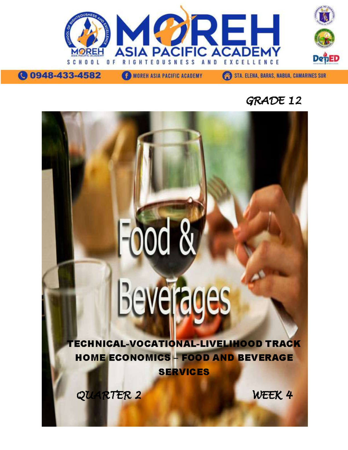 Q2-W4-HE-FOOD AND Beverage - GRADE 12 TECHNICAL-VOCATIONAL-LIVELIHOOD ...