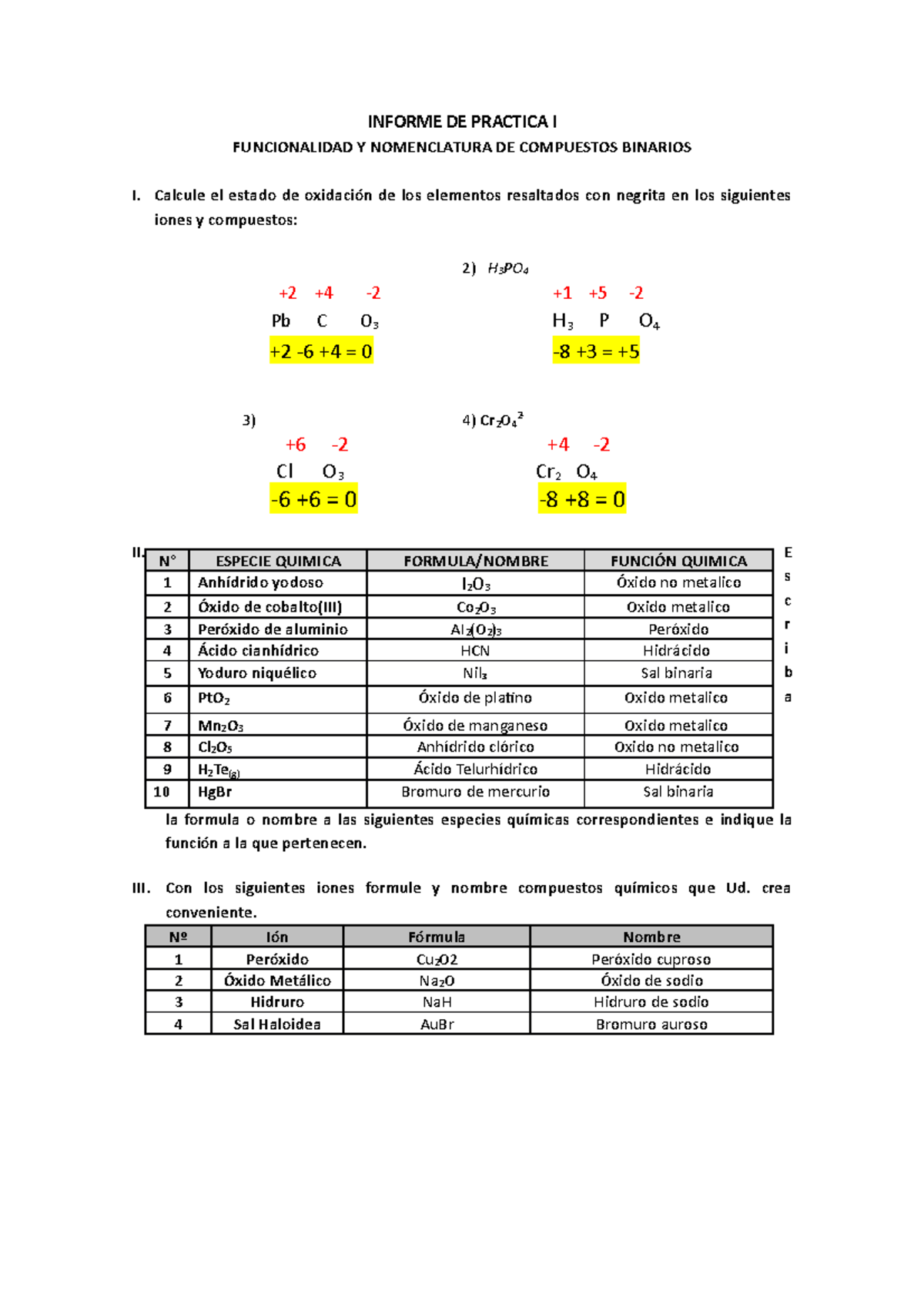 Practica Binaria - INFORME DE PRACTICA I FUNCIONALIDAD Y NOMENCLATURA ...