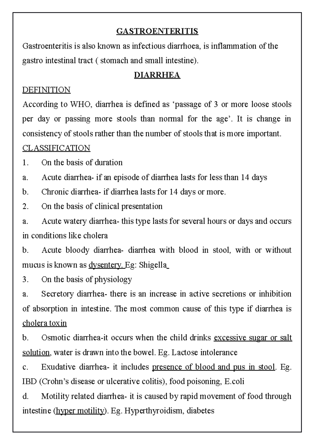 Diarrhoea, MAL Absorption Syndrome, Hepatitis - GASTROENTERITIS ...