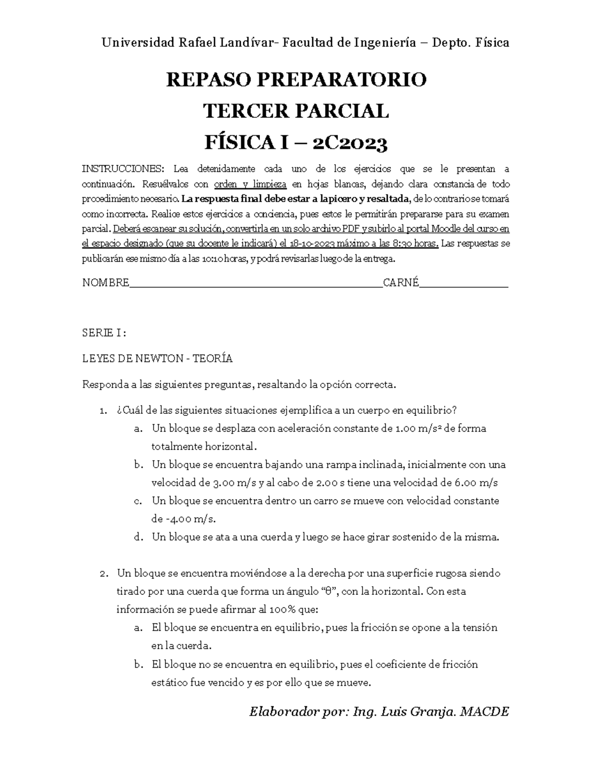 Repaso Preparatorio P3 - F1 - 2C2023 - SECC 6 (PARA Estudiantes ...