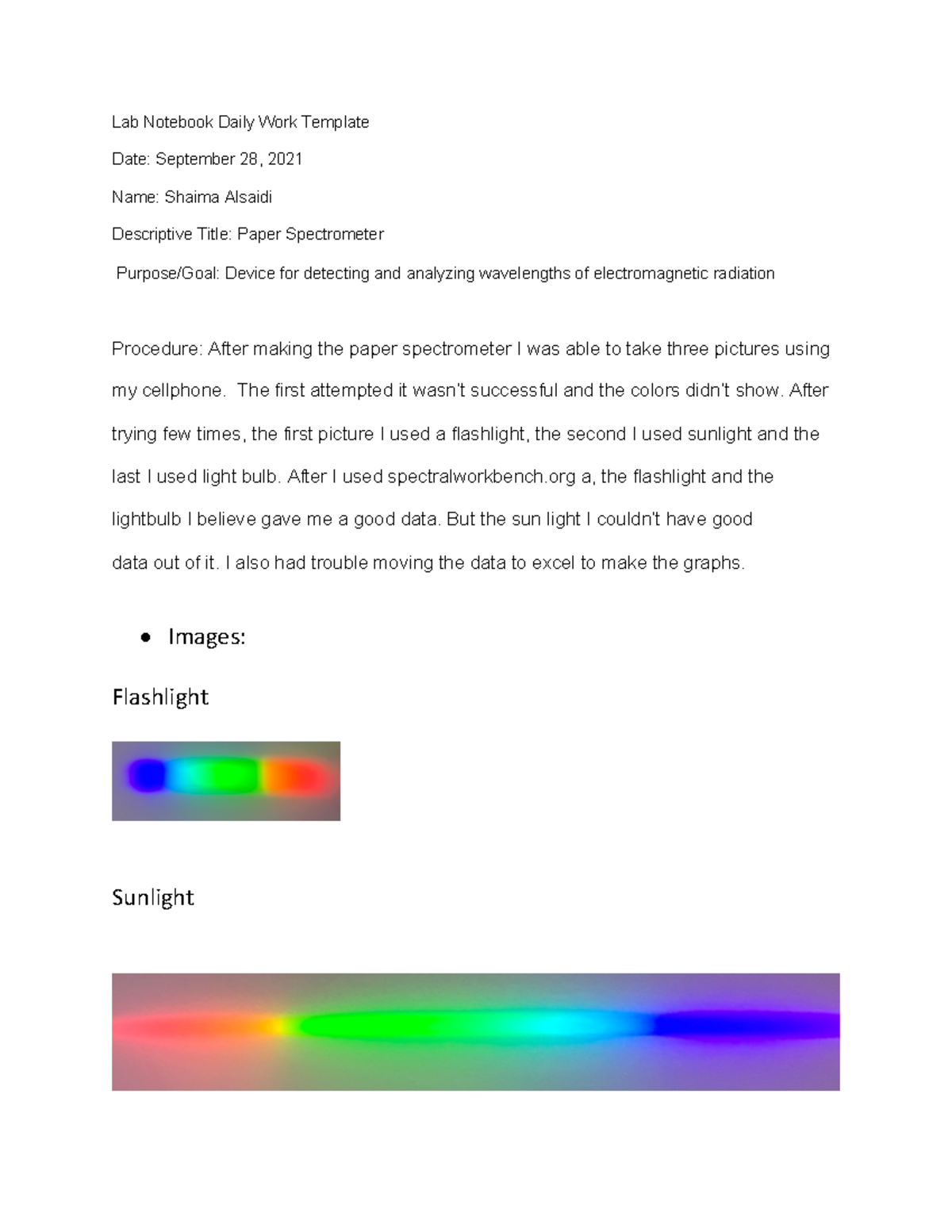 Lab Notebook daily work September 28 - Lab Notebook Daily Work Template ...