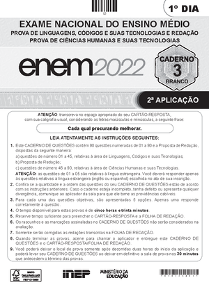 Simulado Sindria - DIA 1 - 1 º DIA EXAME NACIONAL DO ENSINO M ́EDIO PROVA DE LINGUAGENS, C ...