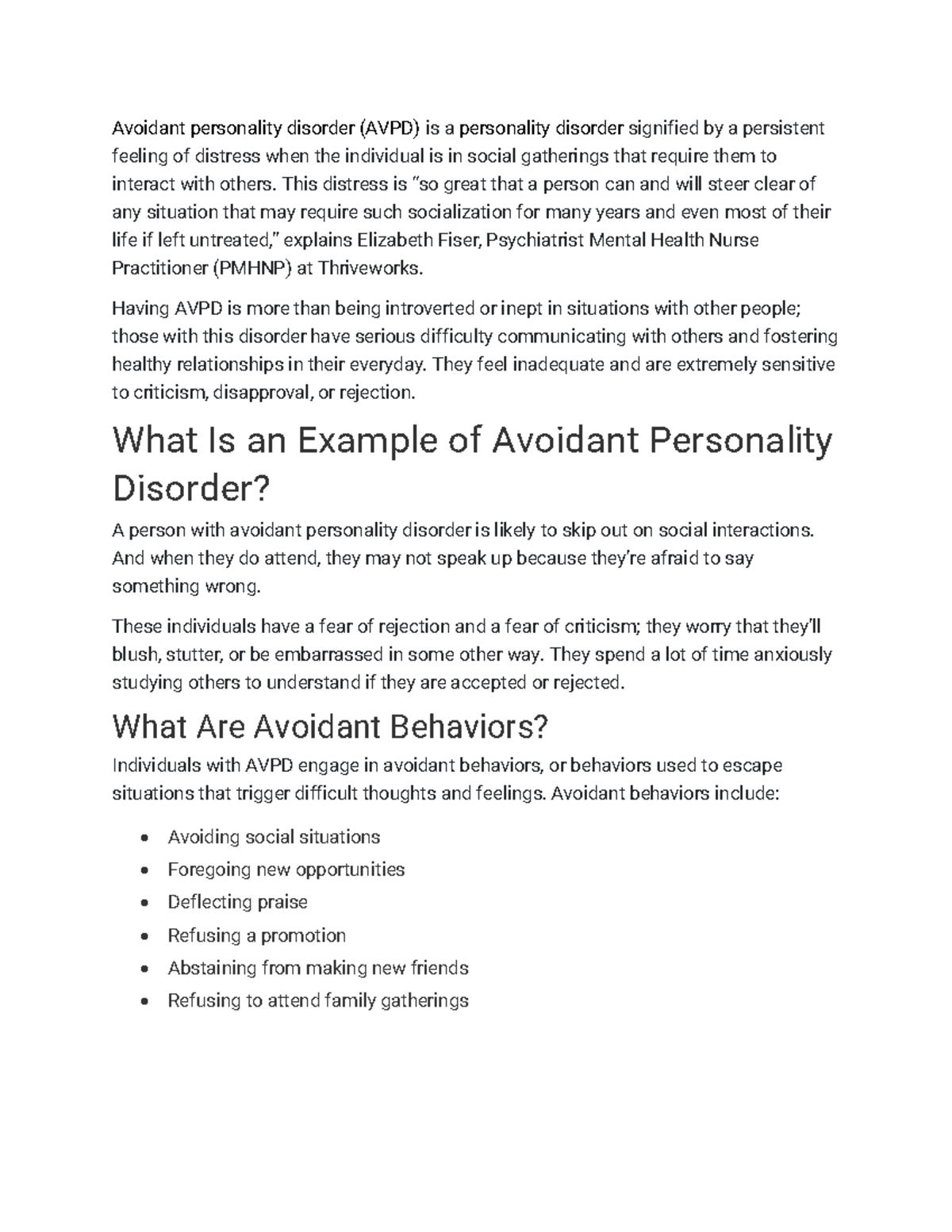 Avoidnent Personality Notes - Avoidant personality disorder (AVPD) is a ...