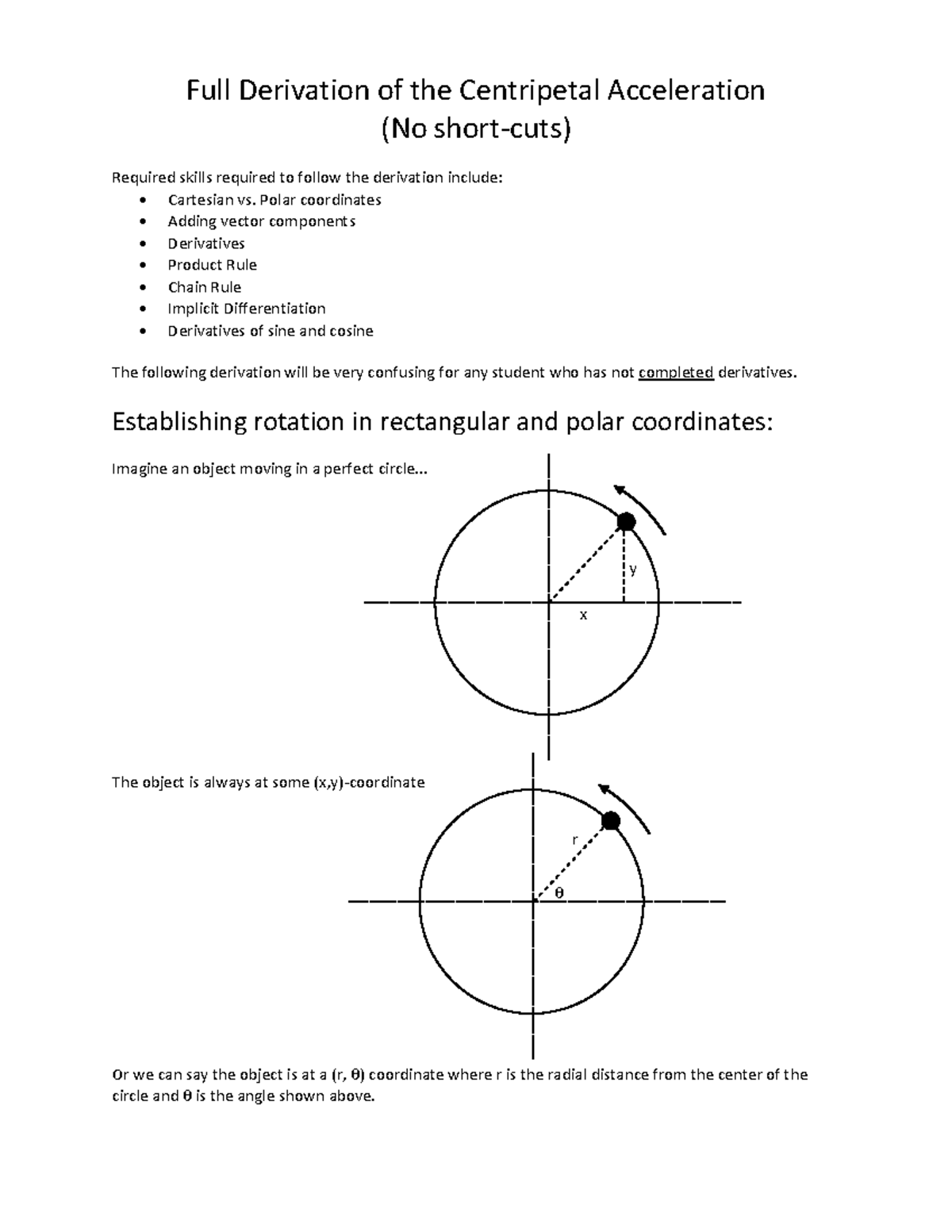 Centripetal Acceleration Derivation - Full Derivation of the ...
