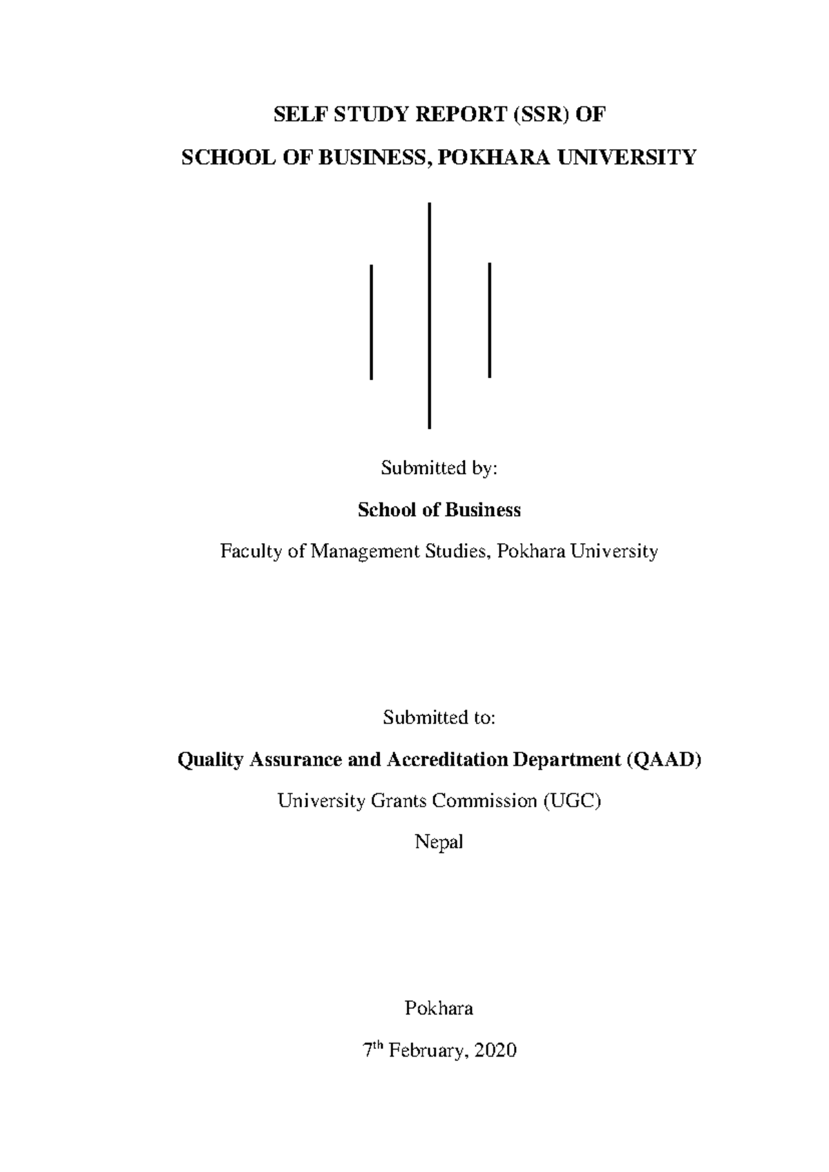 Self Study Report of School of Business - SELF STUDY REPORT (SSR) OF ...