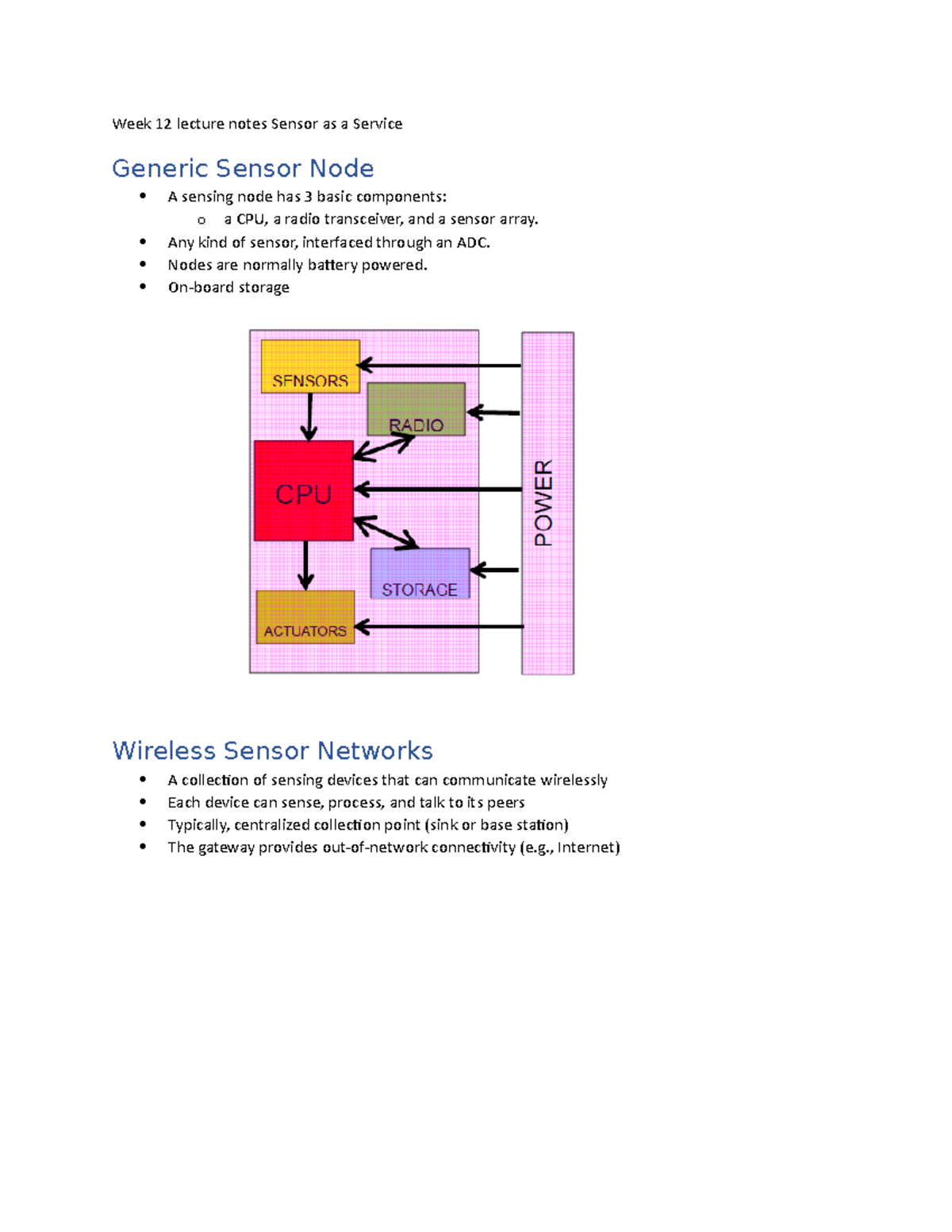 WK 12 Sensor as as Service - Week 12 lecture notes Sensor as a Service ...