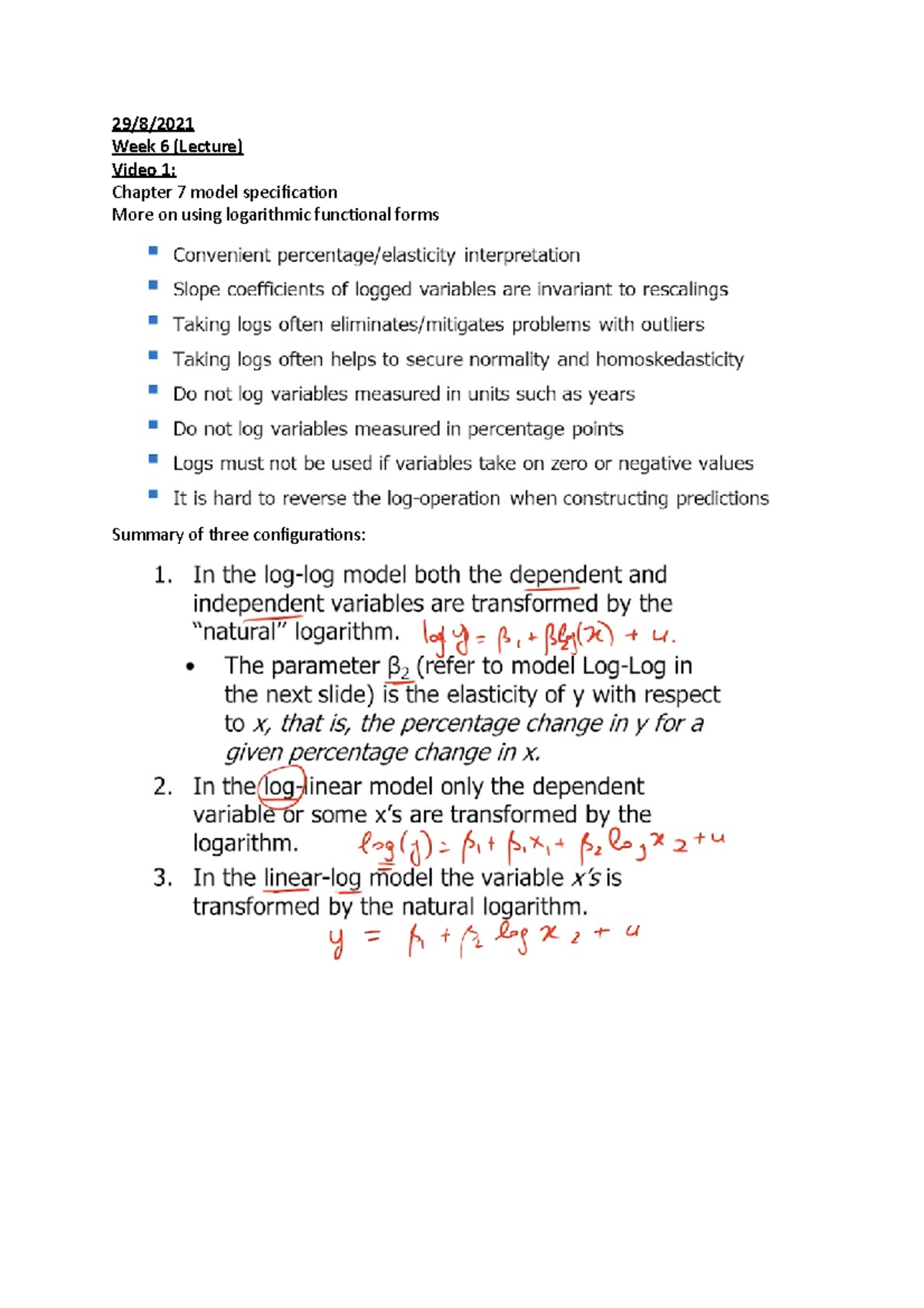 Week 6 lecture notes (EFM) - 29/8/ Week 6 (Lecture) Video 1: Chapter 7 ...