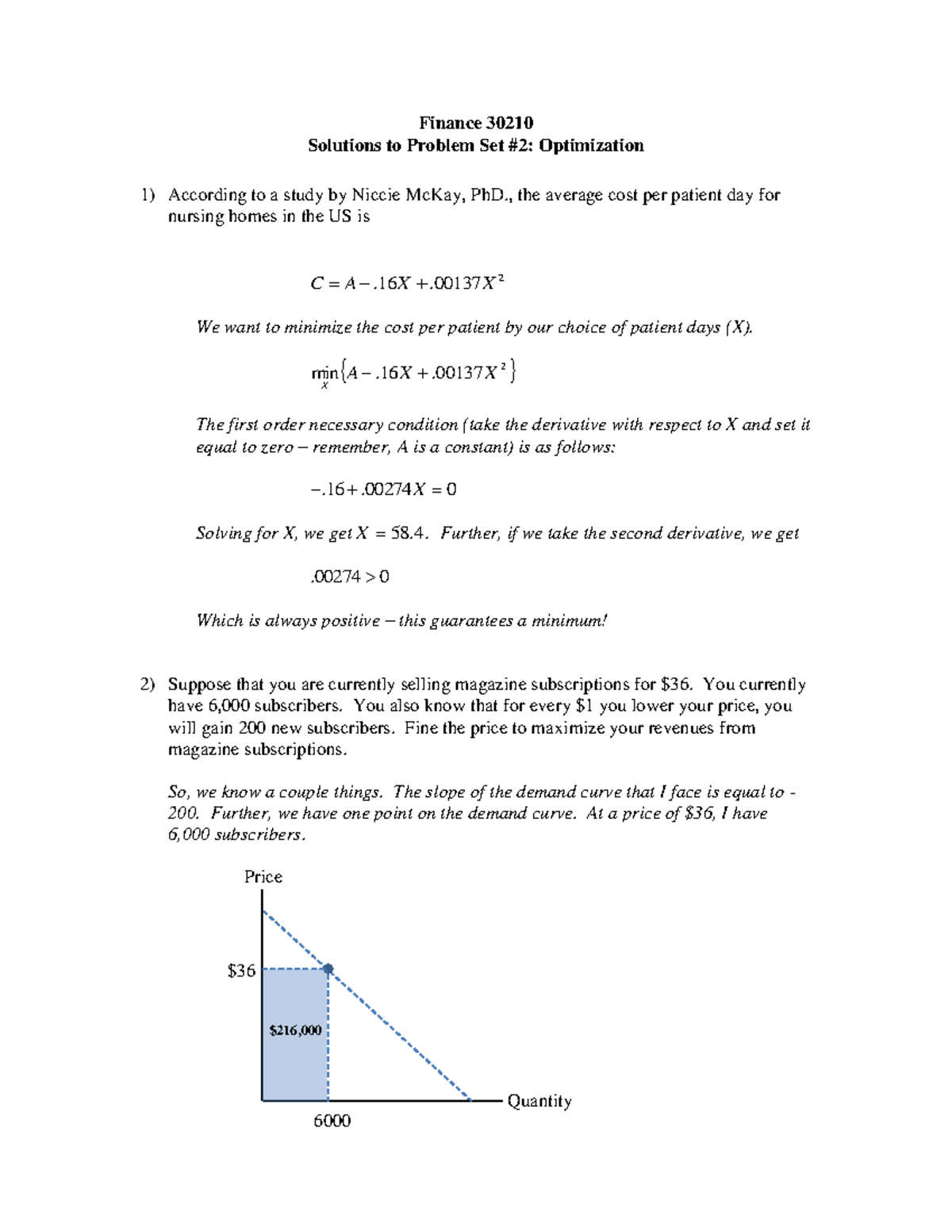 Seminar assignments - Problem set 2 solutions - Finance 30210 Solutions ...