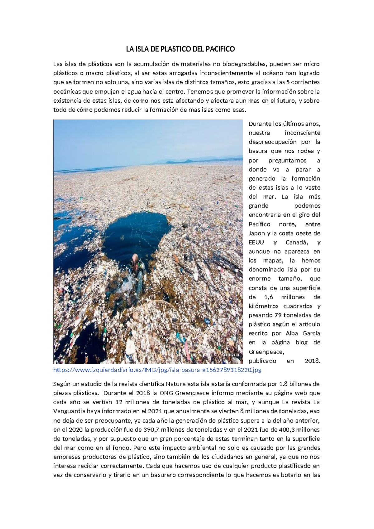 LA ISLA DE Plastico DEL Pacifico - LA ISLA DE PLASTICO DEL PACIFICO Las ...