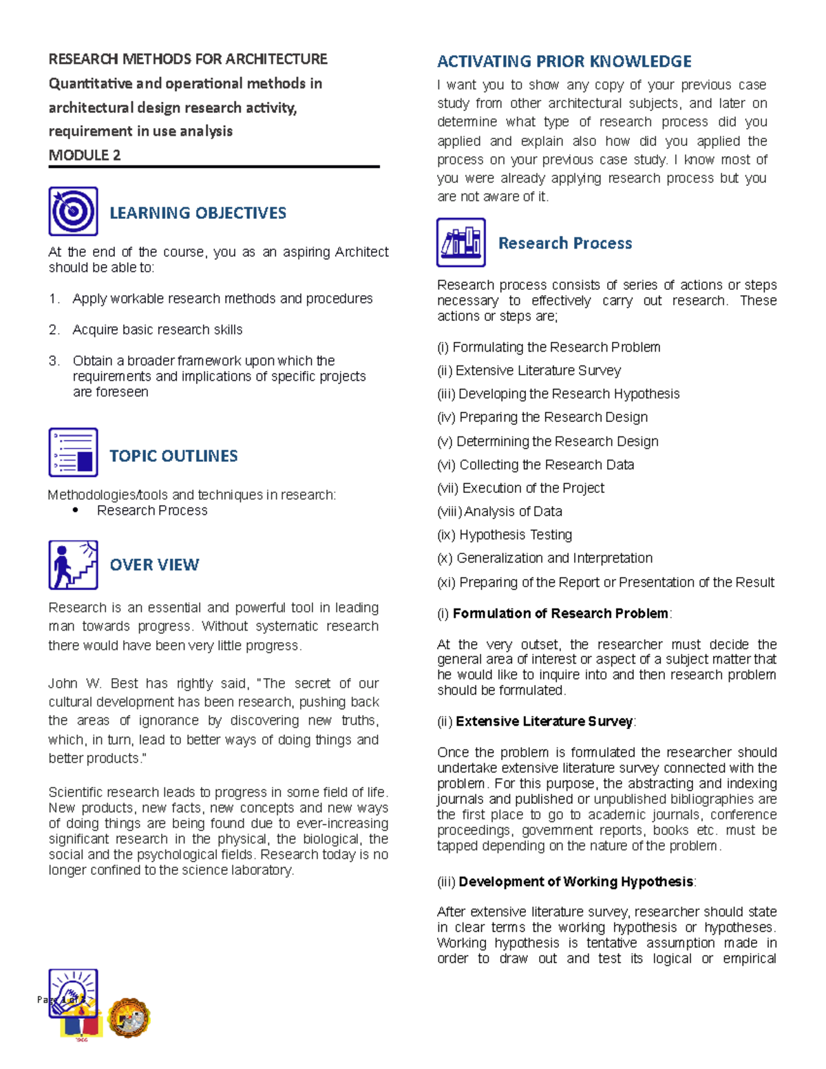 Research Methods for Architecture Module 2 - RESEARCH METHODS FOR ...