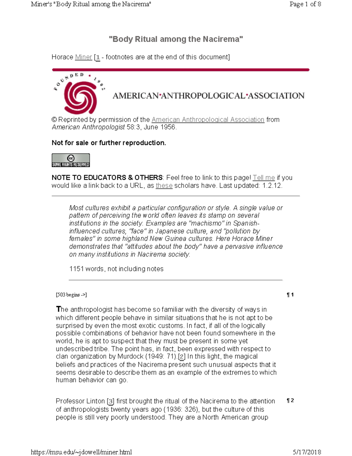 Minerarticle-1-1 - THIS IS FOR THE ESSAY OF BODY RITUAL - "Body Ritual ...