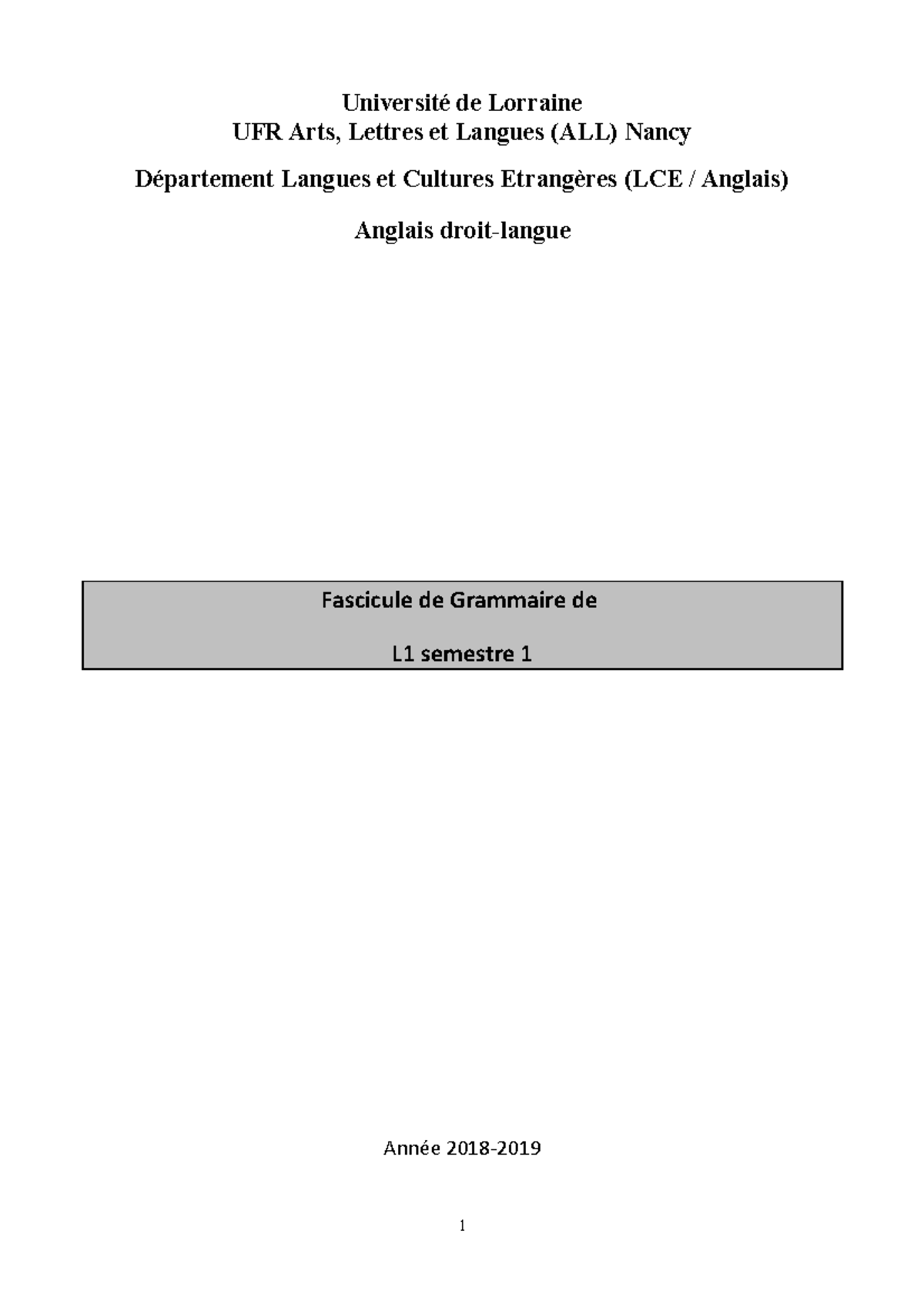 Fascicule UE101droit 2018-2019 format WORD - Université de Lorraine UFR ...