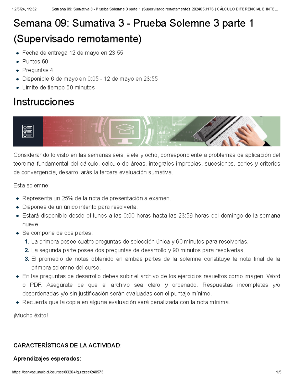 Semana 09 Sumativa 3 - Prueba Solemne 3 parte 1 Cálculo Diferencial E Integral - Semana 09 ...
