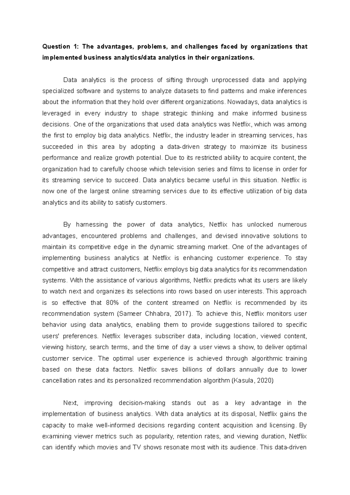 Mgt555 - Question 1: The advantages, problems, and challenges faced by ...