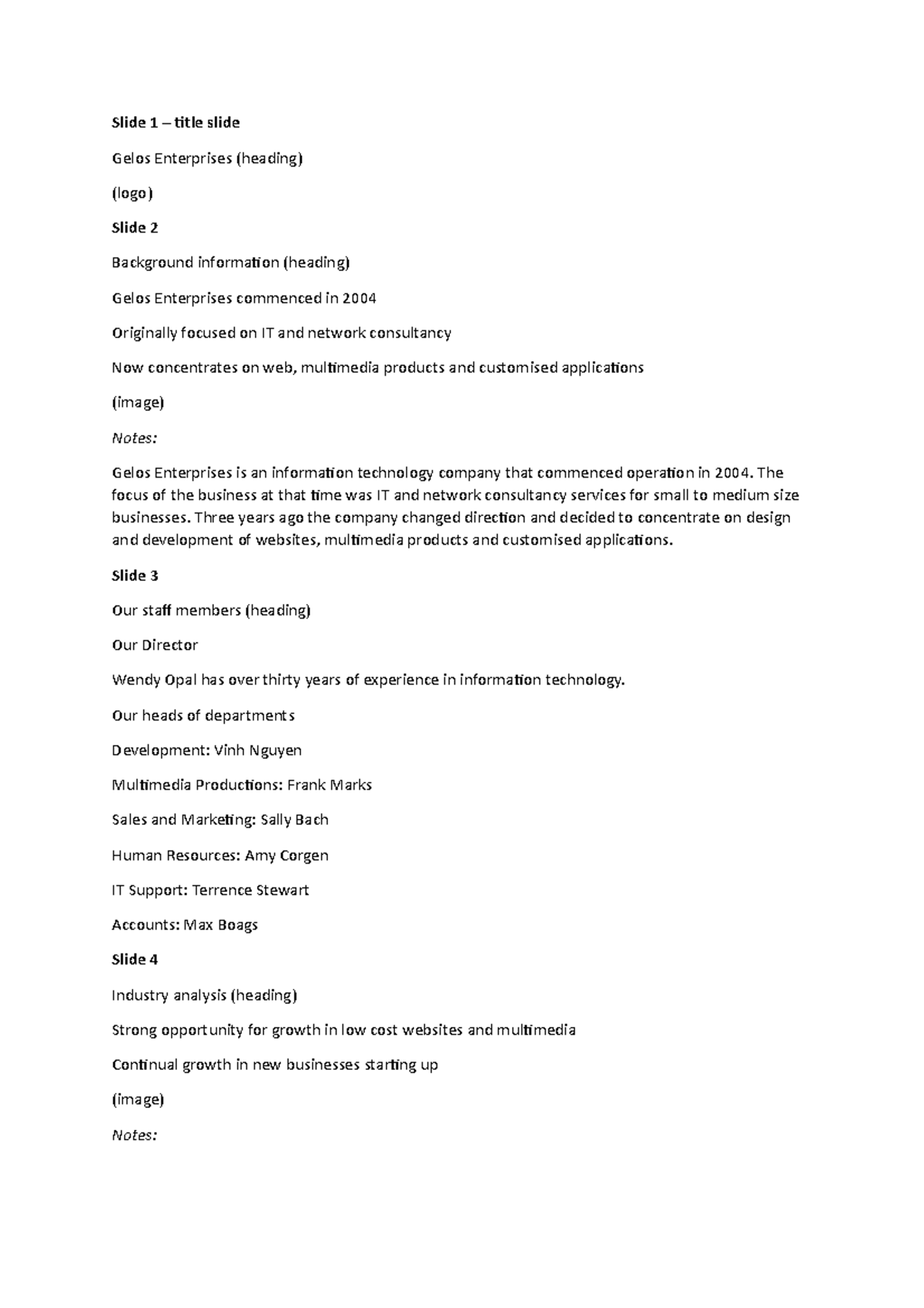 Part 5 induction presentation start - Slide 1 – title slide Gelos ...