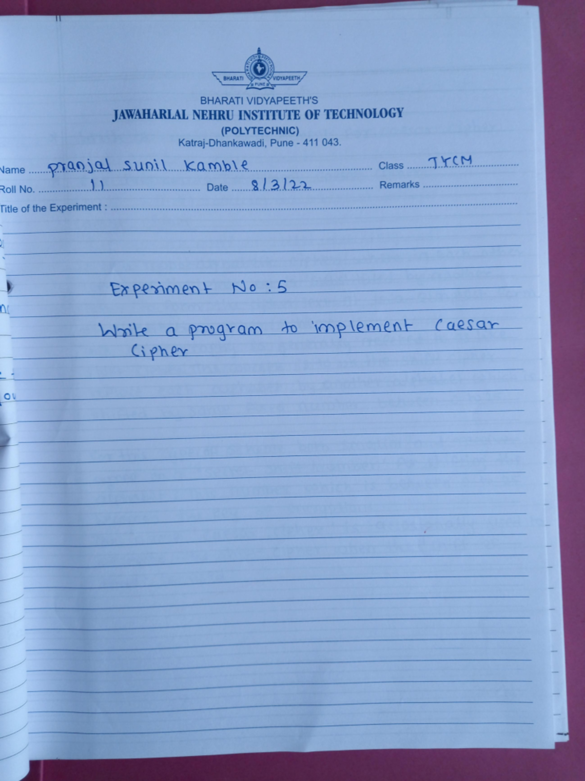 Exp5 - Comuter engineering - Studocu