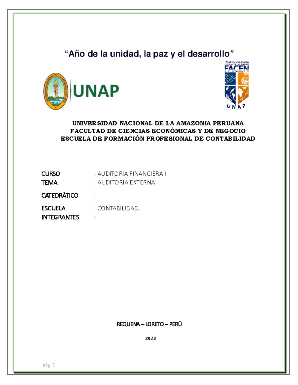 A Externa - Gcjh - “Año de la unidad, la paz y el desarrollo ...