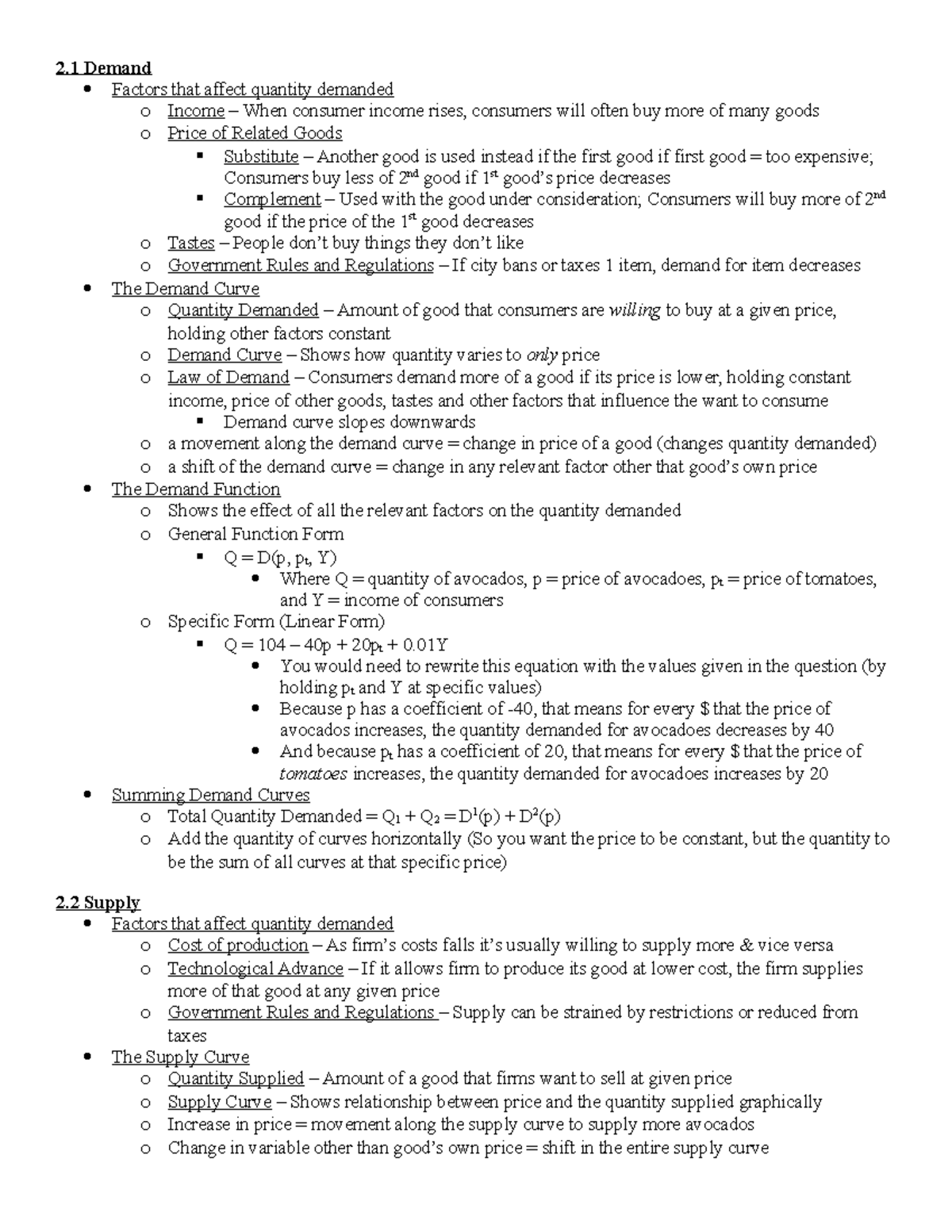 Chapter 2 - Supply and Demand - 2 Demand Factors that affect quantity ...