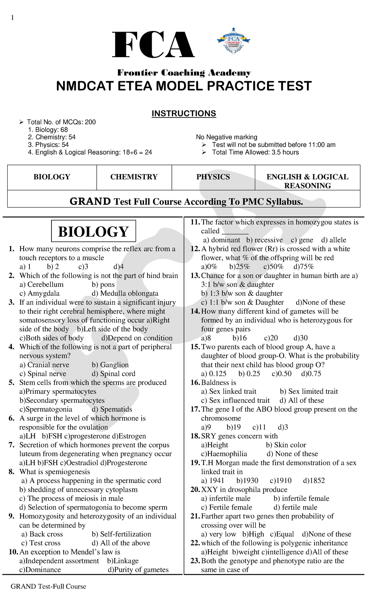 FCA Grand Test 6 September 2023 with key - FCA Frontier Coaching ...