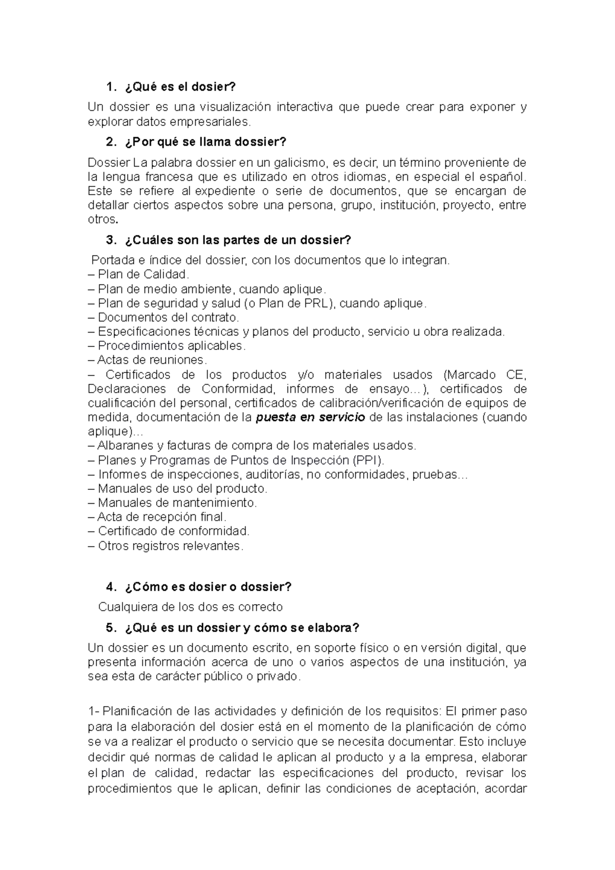 El Dosiel - estaremos tratando en esta practica lo que es un dossier ...