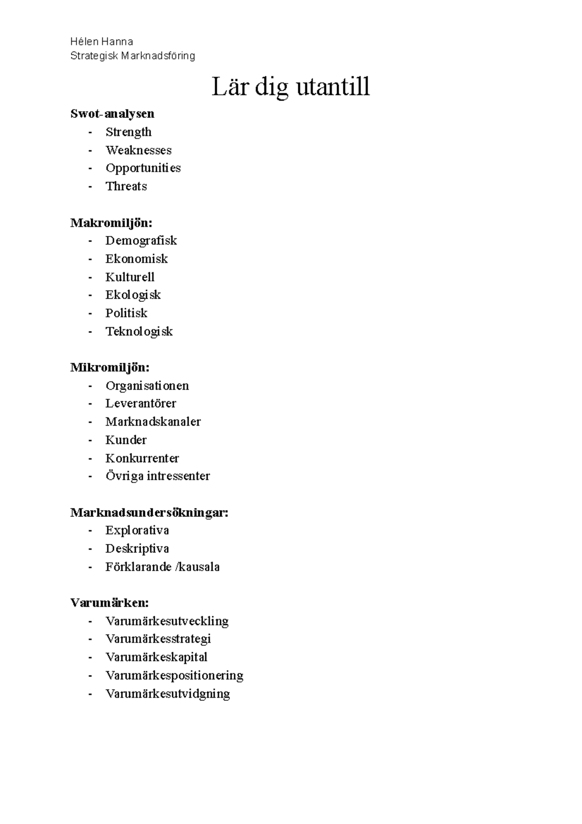 Allting sammanfattat - Föreläsningsanteckingar sammanfattade till det ...