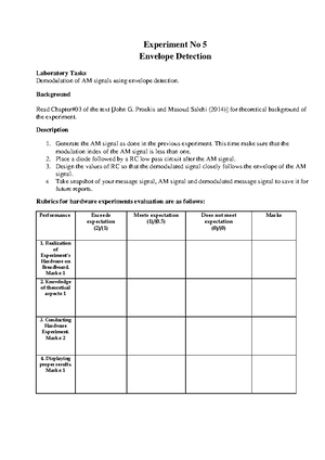 Lab Report CLO3 Rubrics for Experiment 1, 2 & 3 - Analogue and digital electronics circuit - Studocu