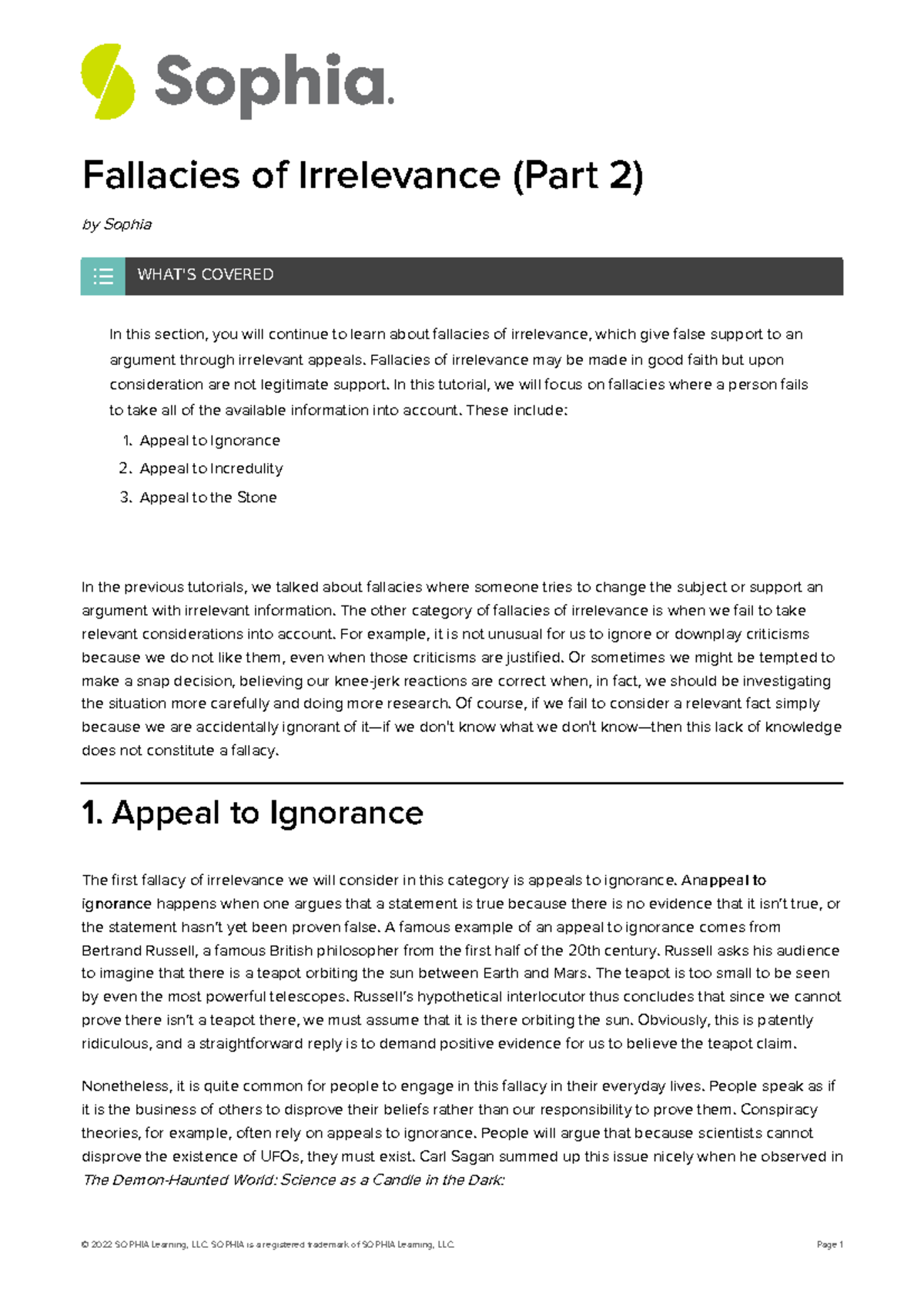 Unit 1 - 14 - Fallacies-of-irrelevance-part-2 - Fallacies of ...