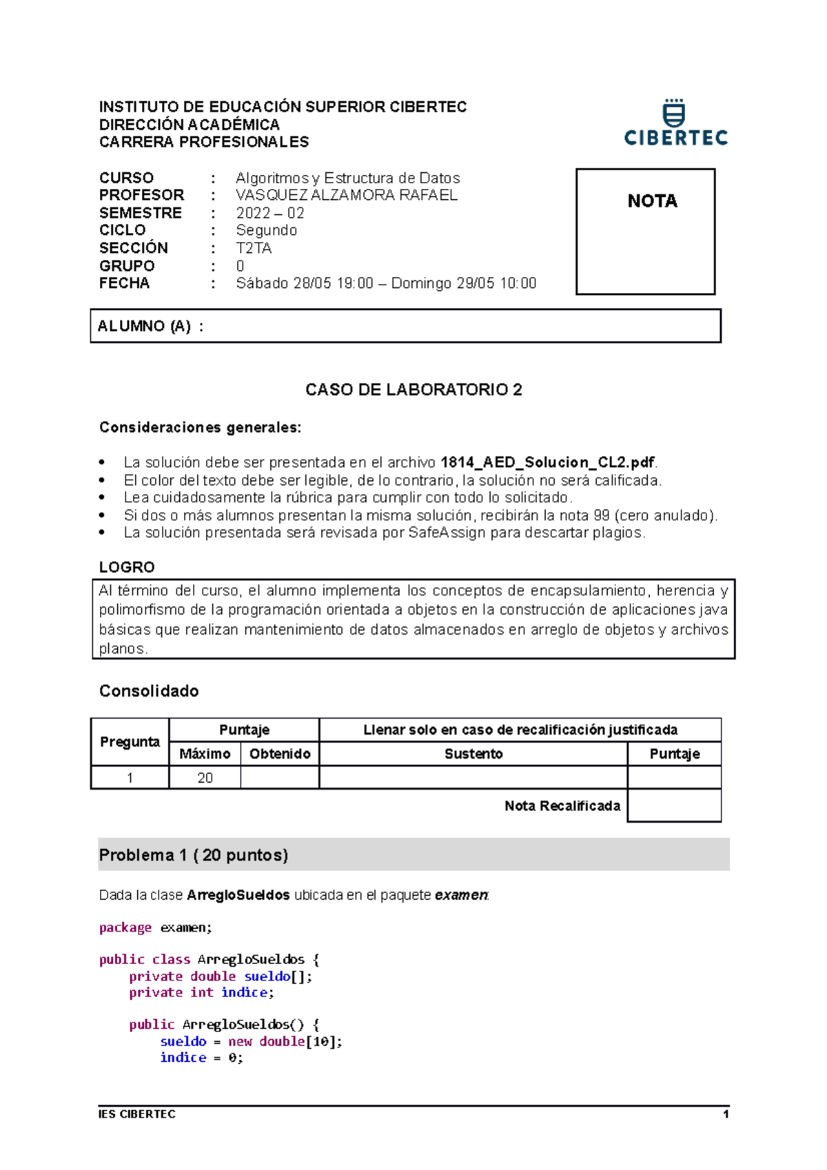 1814 Algoritmos Y Estructura De Datos T2ta 00 Cl2 La Vasquez Alzamora