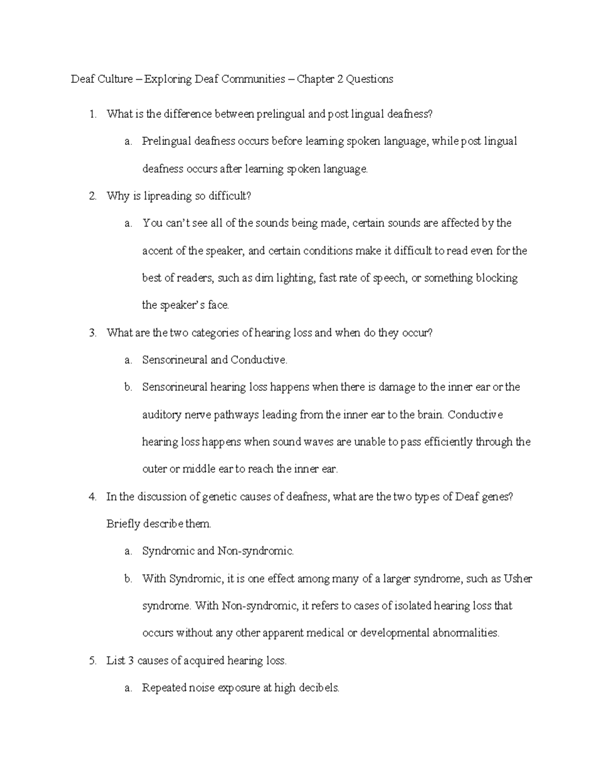 Deaf Culture Chapter 2 Questions - Deaf Culture – Exploring Deaf ...