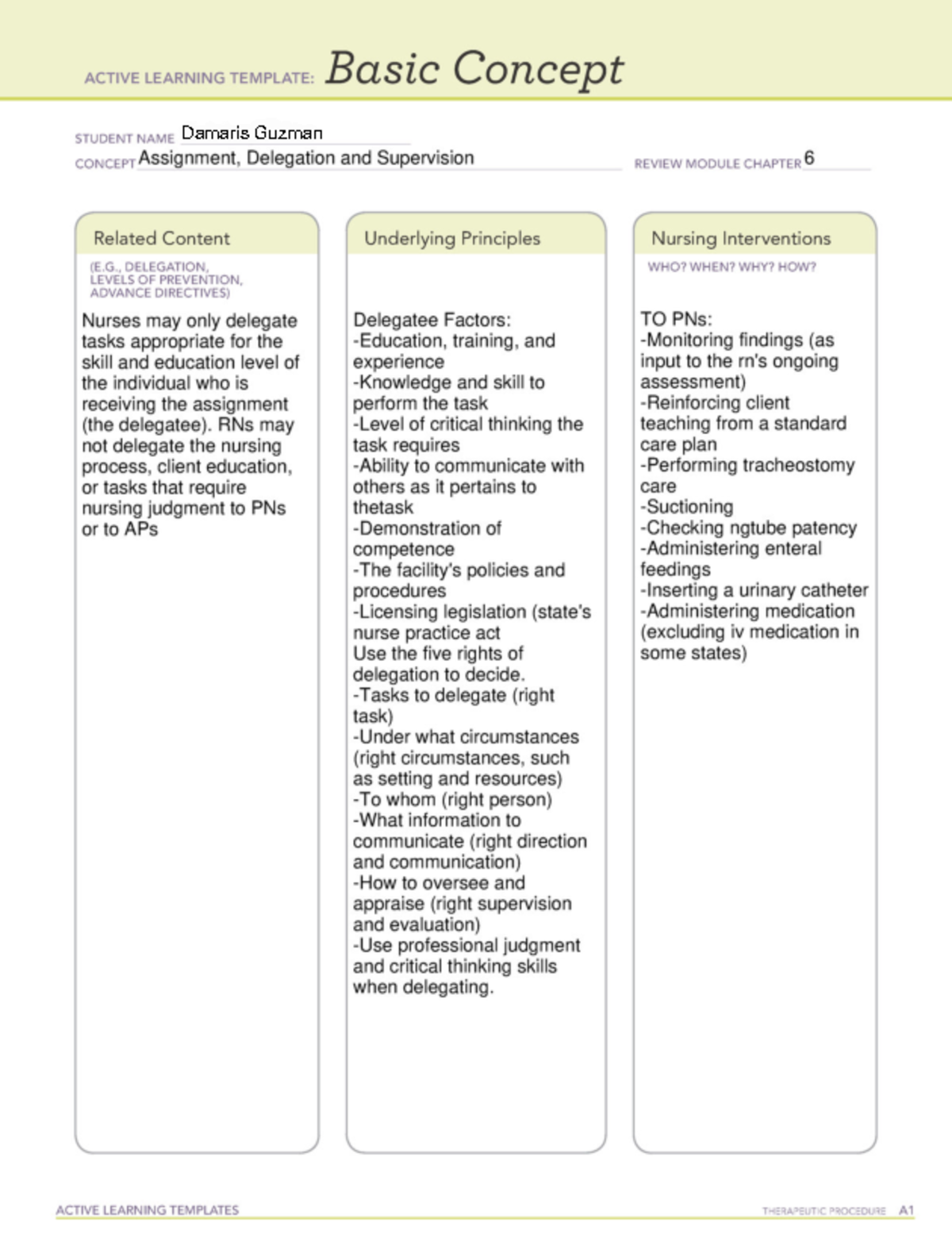 ATI Template 1 - N/A - ACTIVE LEARNING TEMPLATE: Basic Concept STUDENT ...